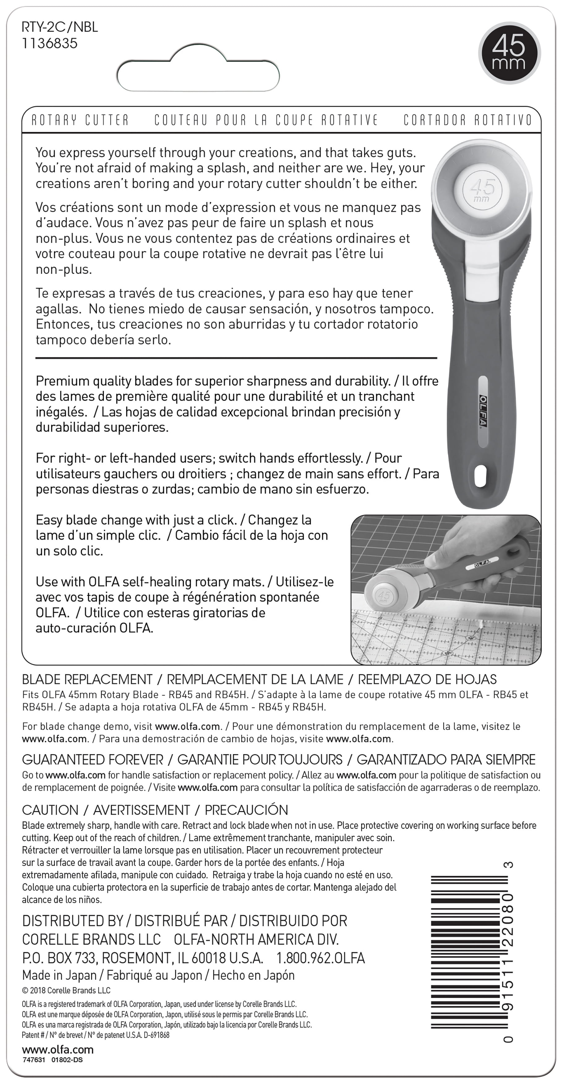 OLFA Splash Rotary Cutter 45mm-Navy - Walmart.com