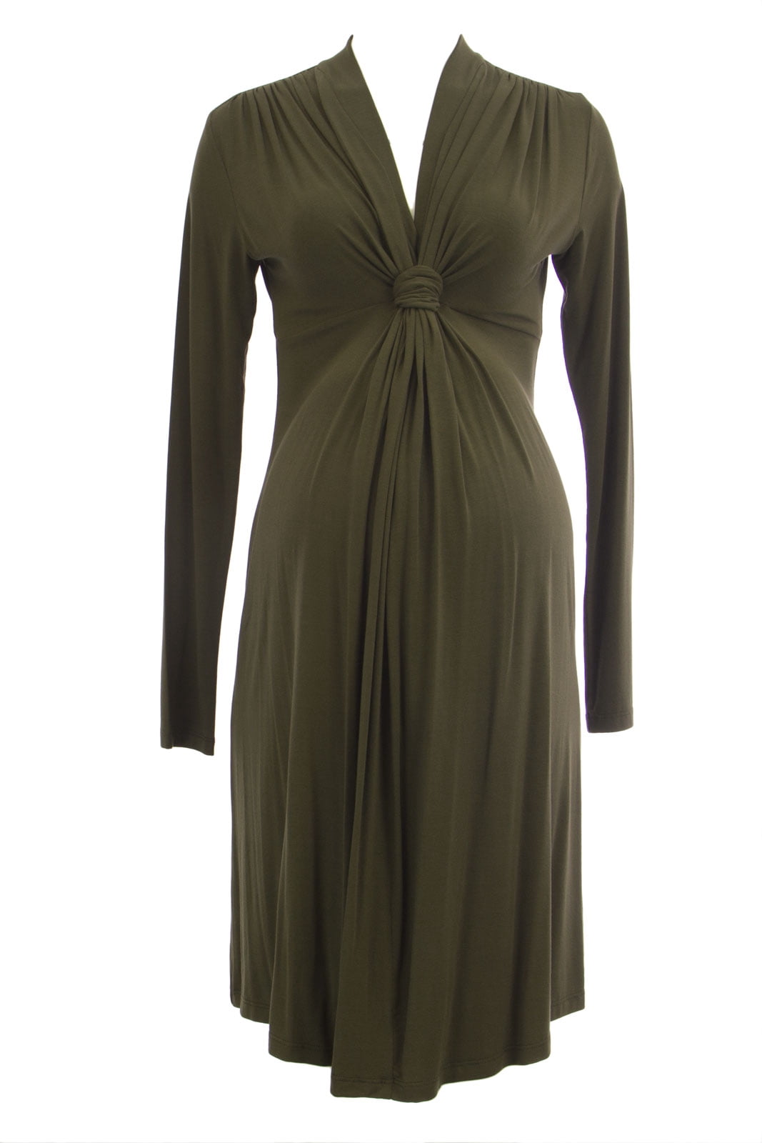 OLIAN Maternity Women's Knot Accent Long Sleeve Dress - Walmart.com