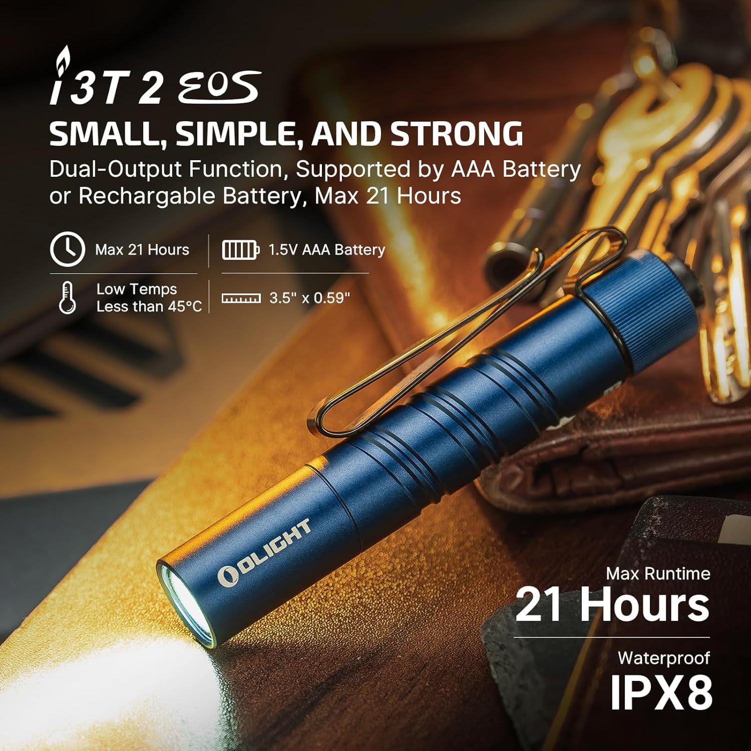 OLIGHT I3T 2 EOS Pocket EDC Flashlight, 200 Lumens Compact Bright ...