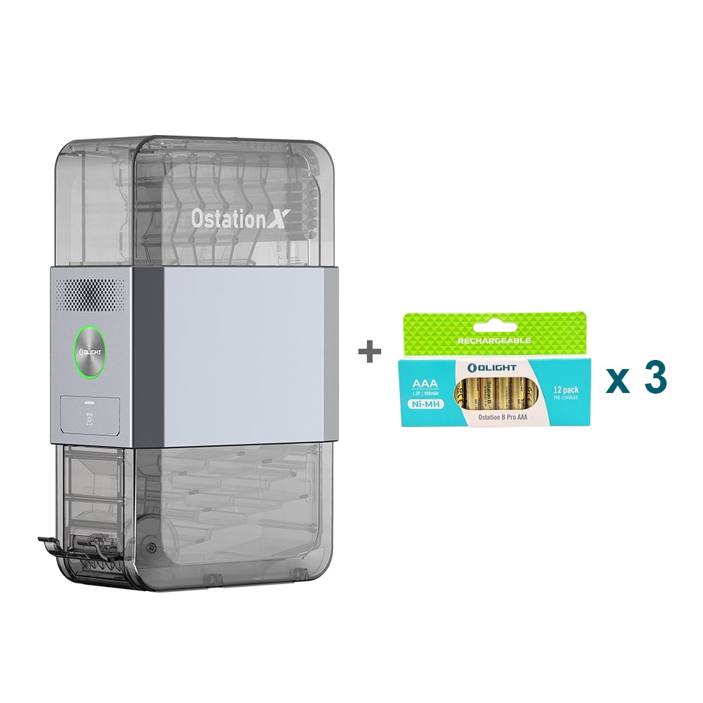OLIGHT Ostation X Battery Charger Exclusively for Rechargeable AAA NiMH ...