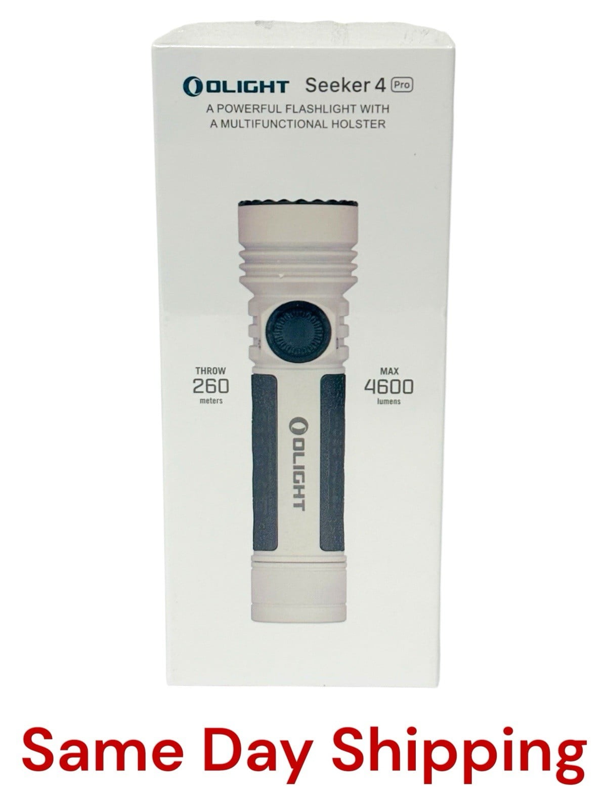 OLIGHT White Seeker 4 Pro Rechargeable Flashlight Powerful 4600 Lumen ...