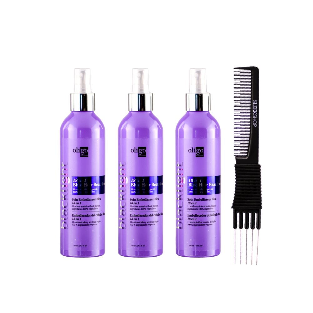 OLIGO Blacklight 18 In 1 Blue Hair Beautifier (8.5 oz) with SLEEKSHOP ...