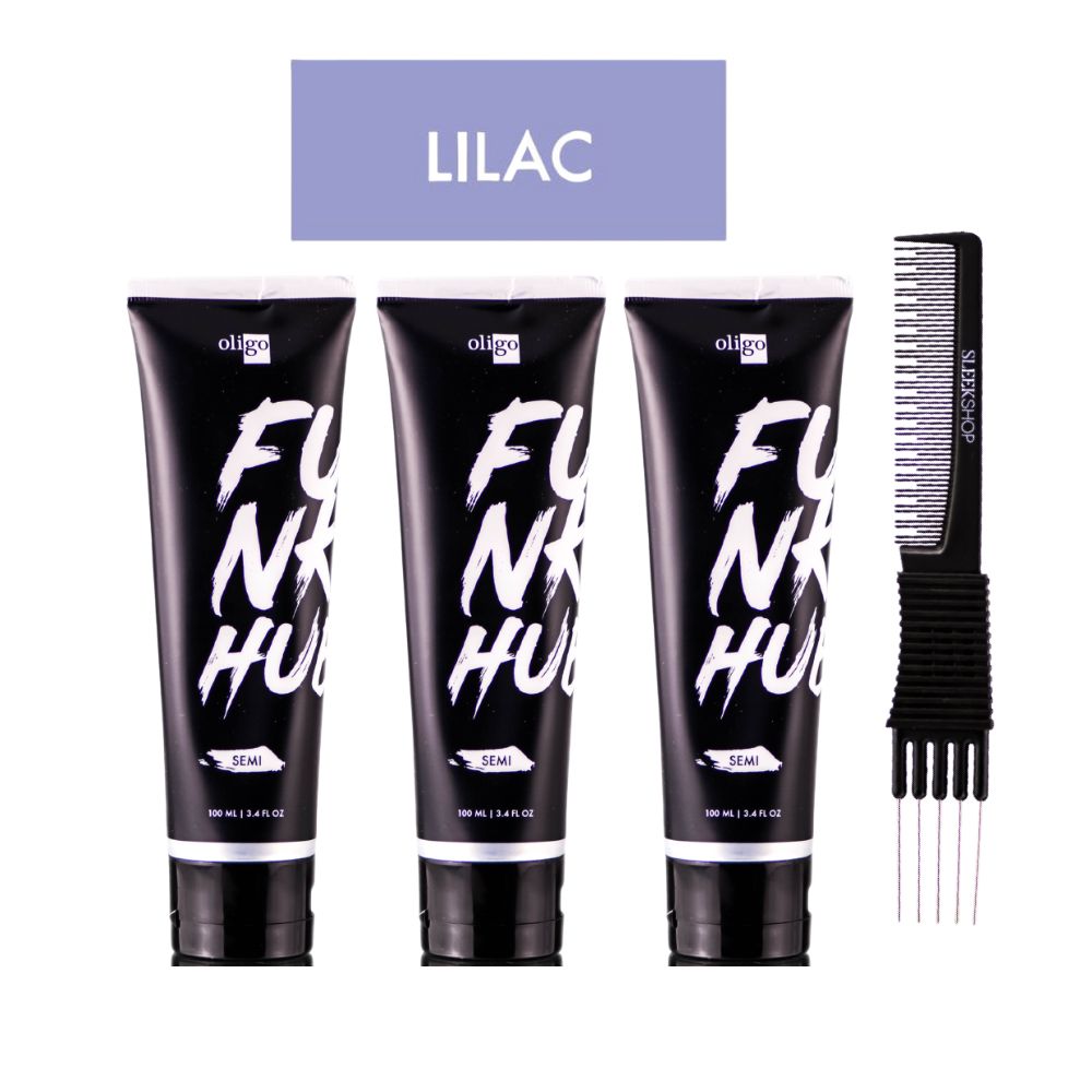 OLIGO Pro FunkHue Semi-Permanent Color Lilac (3.4 oz) with SLEEKSHOP ...