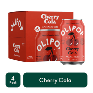 OLIPOP Prebiotic Soda, Cherry Cola, 12 fl oz, Pantry Packs - Walmart.com
