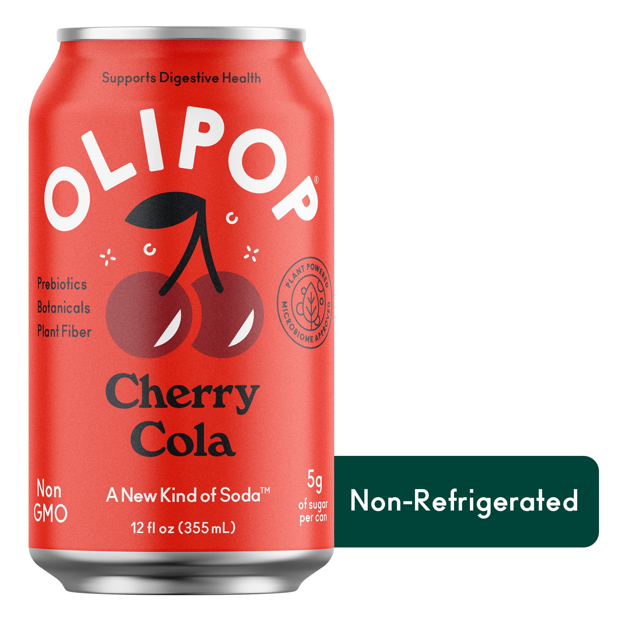 OLIPOP Prebiotic Soda, Cherry Cola, 12 fl oz, Pantry Packs - Walmart.com