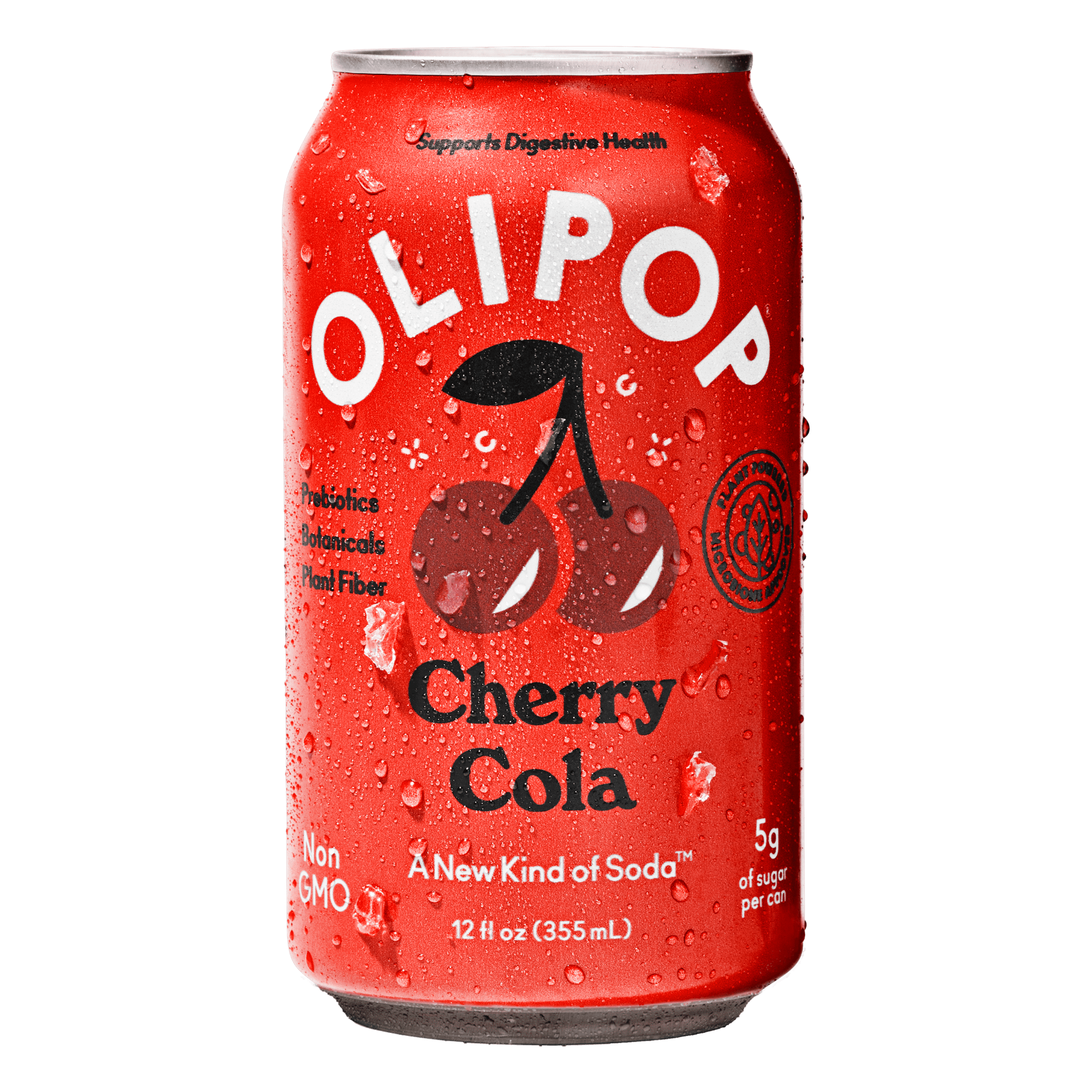 OLIPOP Non-GMO Prebiotic Soda, Healthy Cherry Cola, 12 fl oz, Approved ...