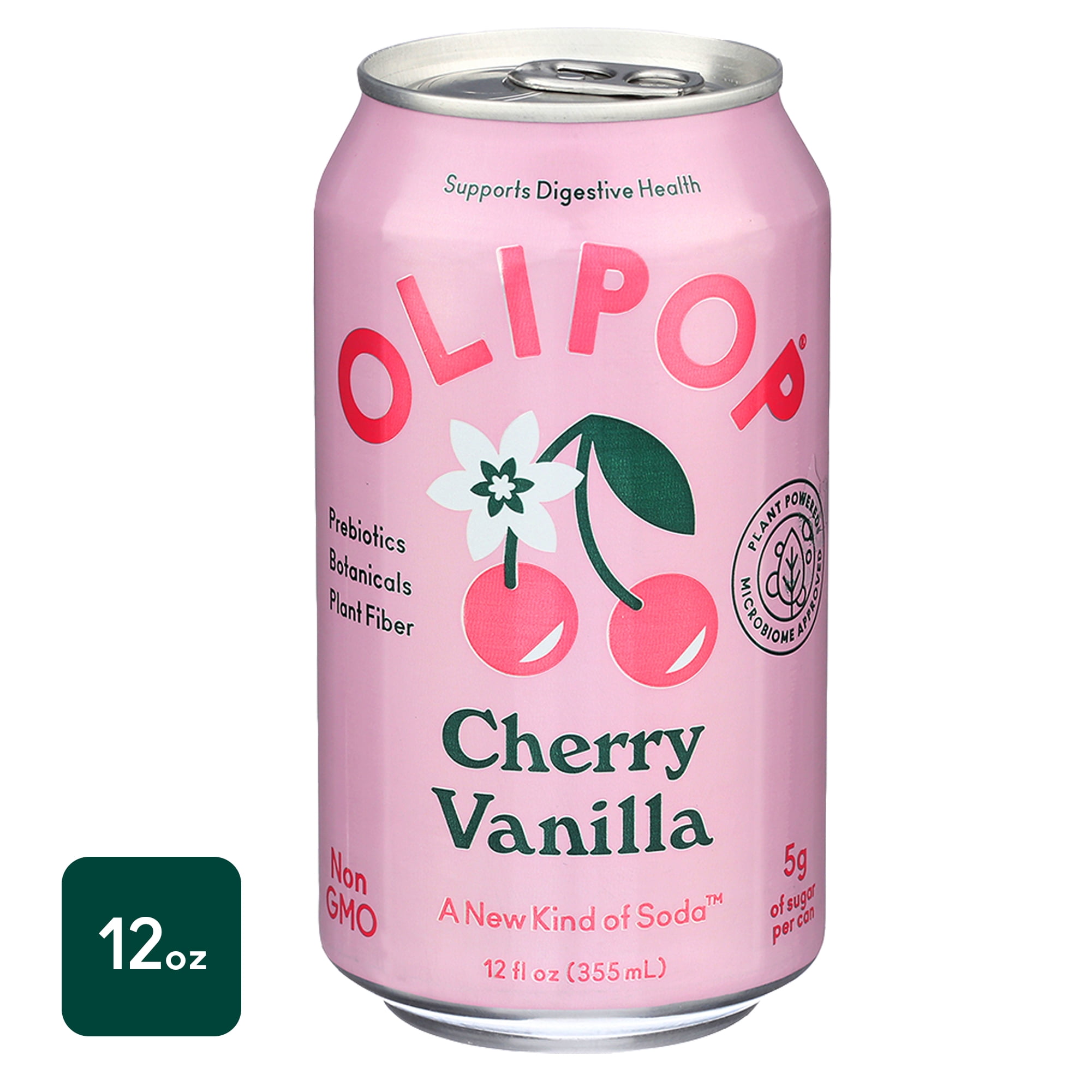 OLIPOP Healthy Cherry Vanilla Prebiotic Soda, Low Sugar, 12 fl oz - Health Food Groceries ...