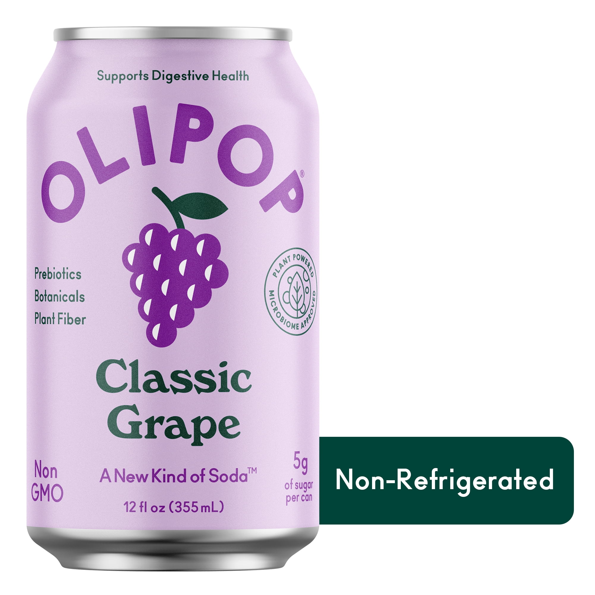 OLIPOP Prebiotic Soda, Classic Grape, 12 fl oz, Pantry Packs - Walmart.com