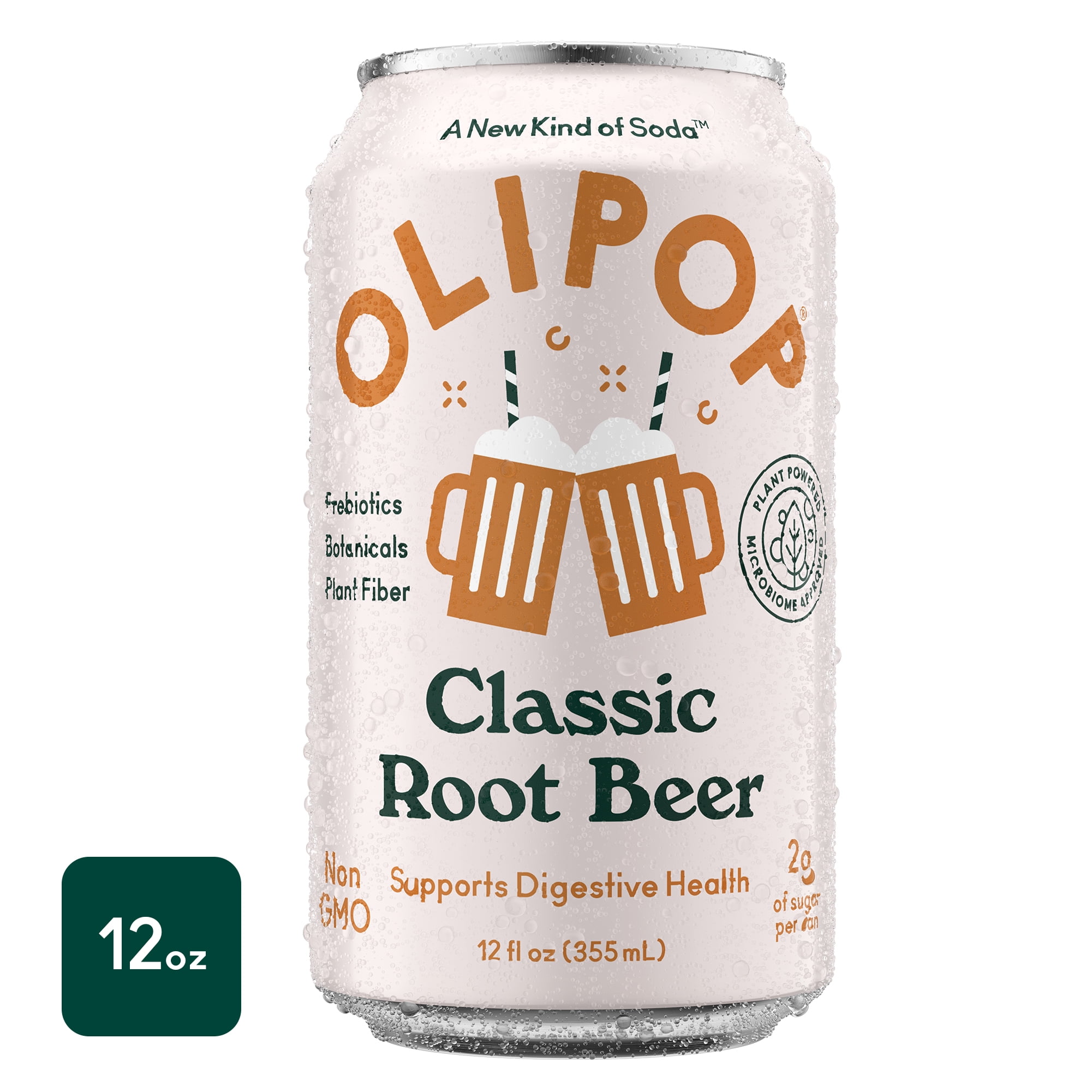 OLIPOP Prebiotic Soda, Classic Root Beer, 12 fl oz, Pantry Packs - Walmart.com