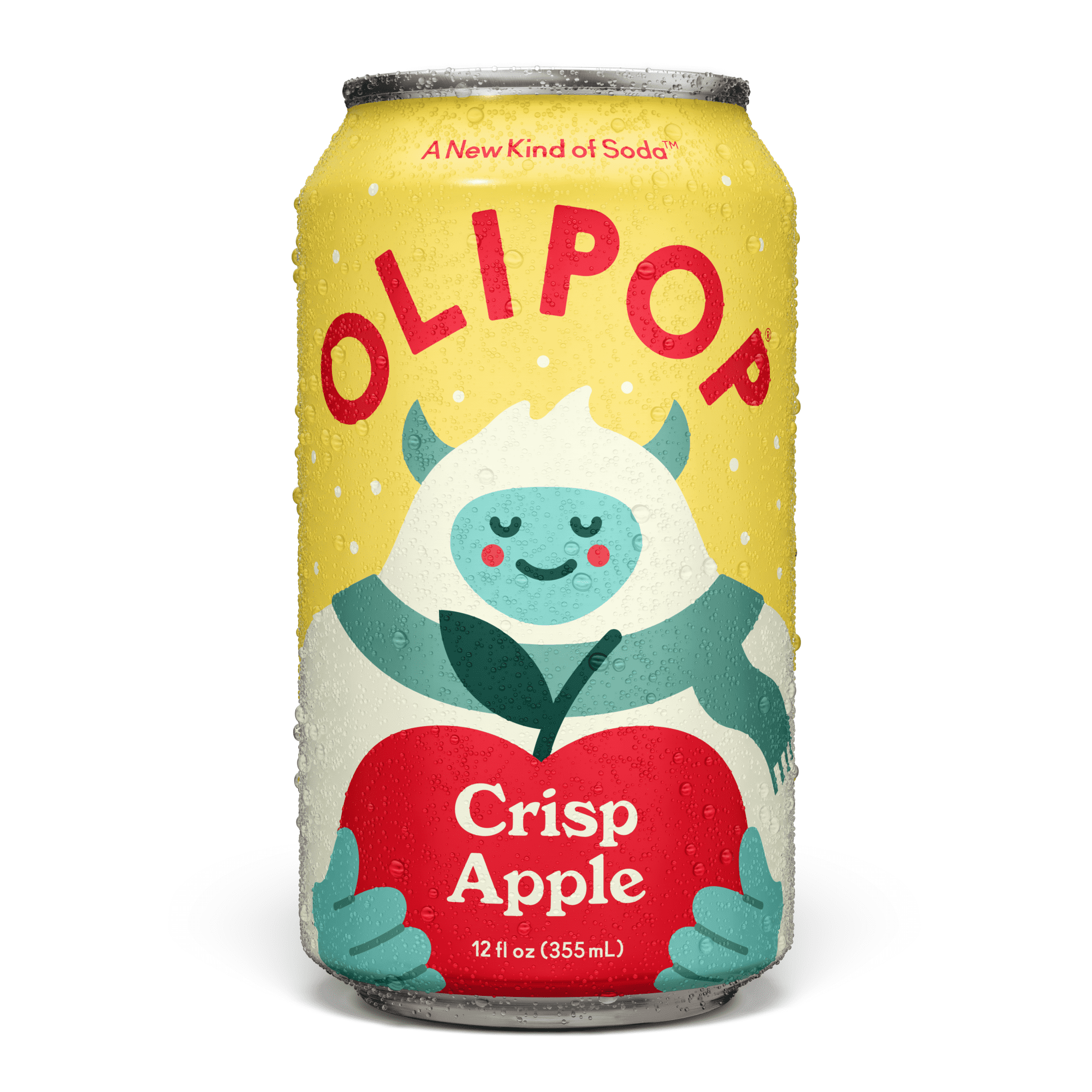 OLIPOP Prebiotic Soda Crisp Apple 12 fl oz Refrigerated Gut-Friendly ...