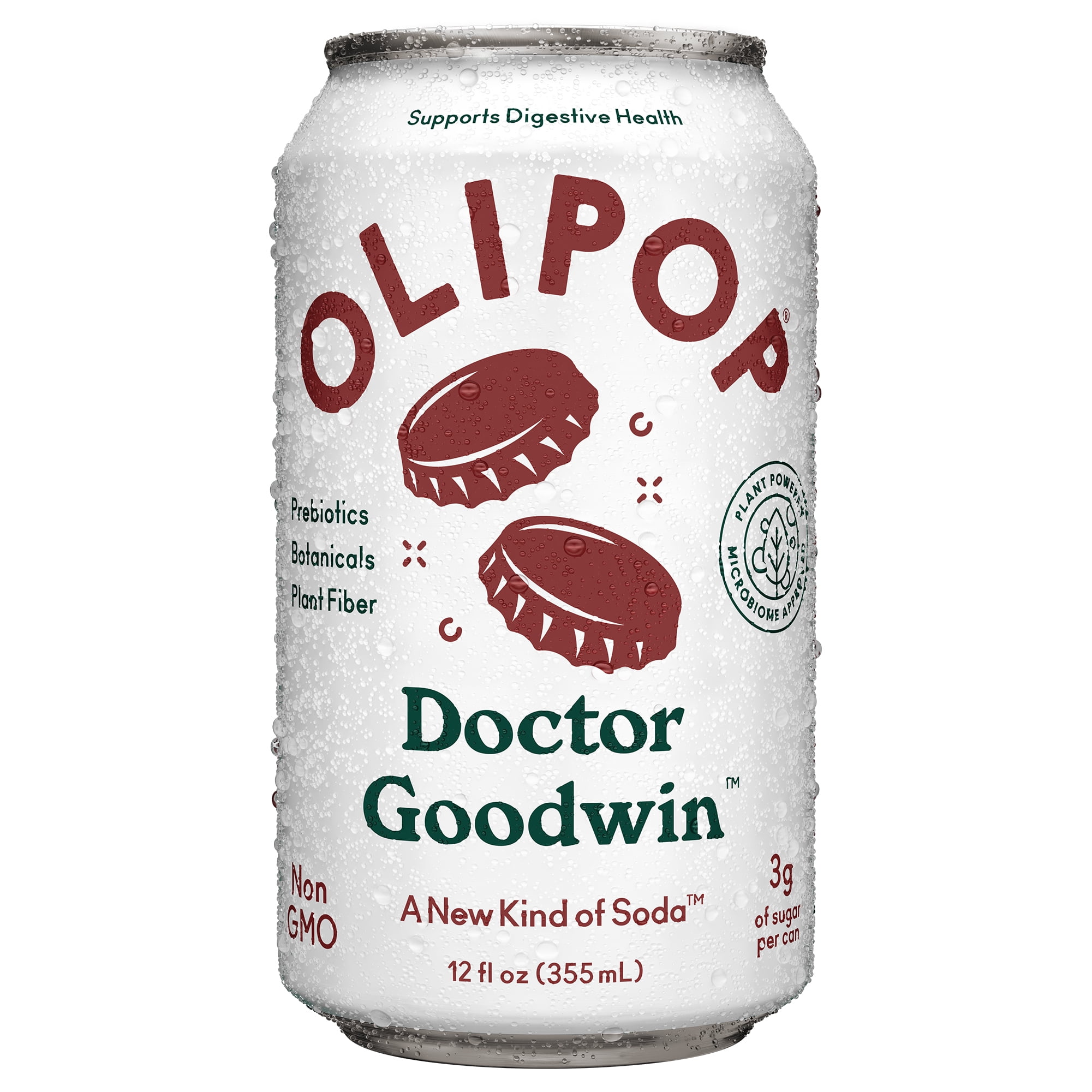 OLIPOP Healthy Prebiotic Soda, Doctor Goodwin Flavor, 12 fl oz - Walmart.com