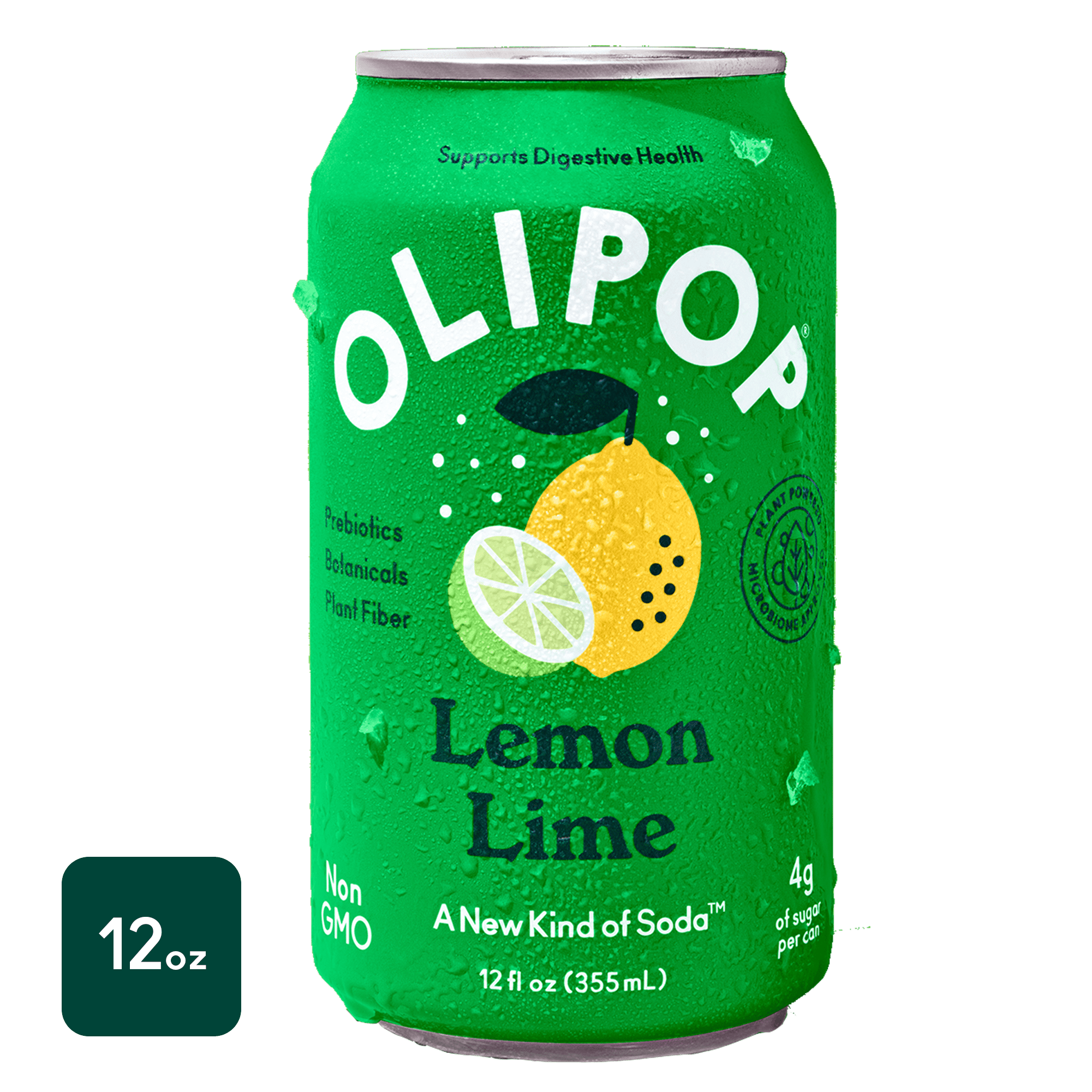 OLIPOP Prebiotic Soda, Lemon Lime, 12 fl oz, Pantry Packs - Walmart.com