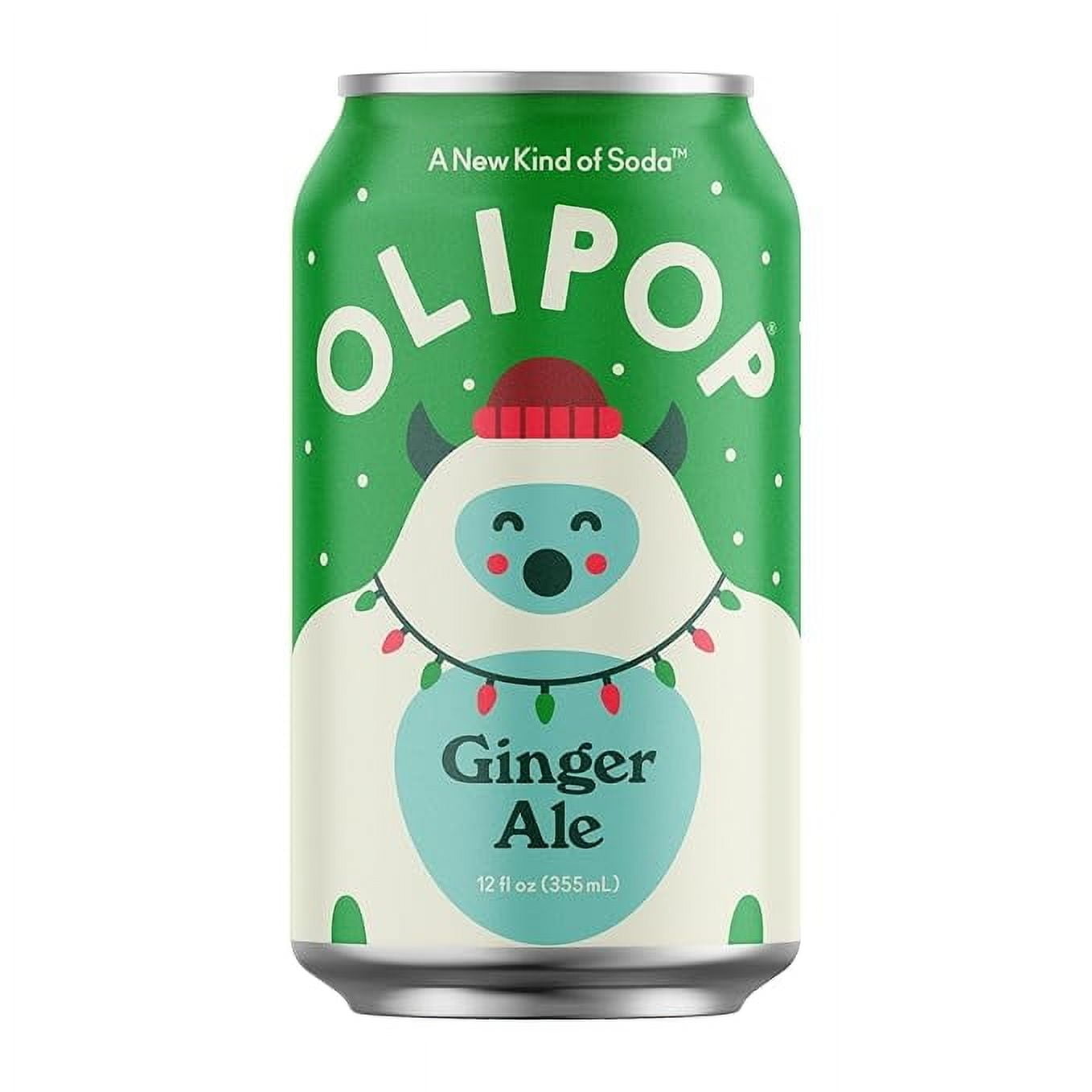 OLIPOP Prebiotic Soda Pop, Ginger Ale, Prebiotics, Botanicals, Plant ...