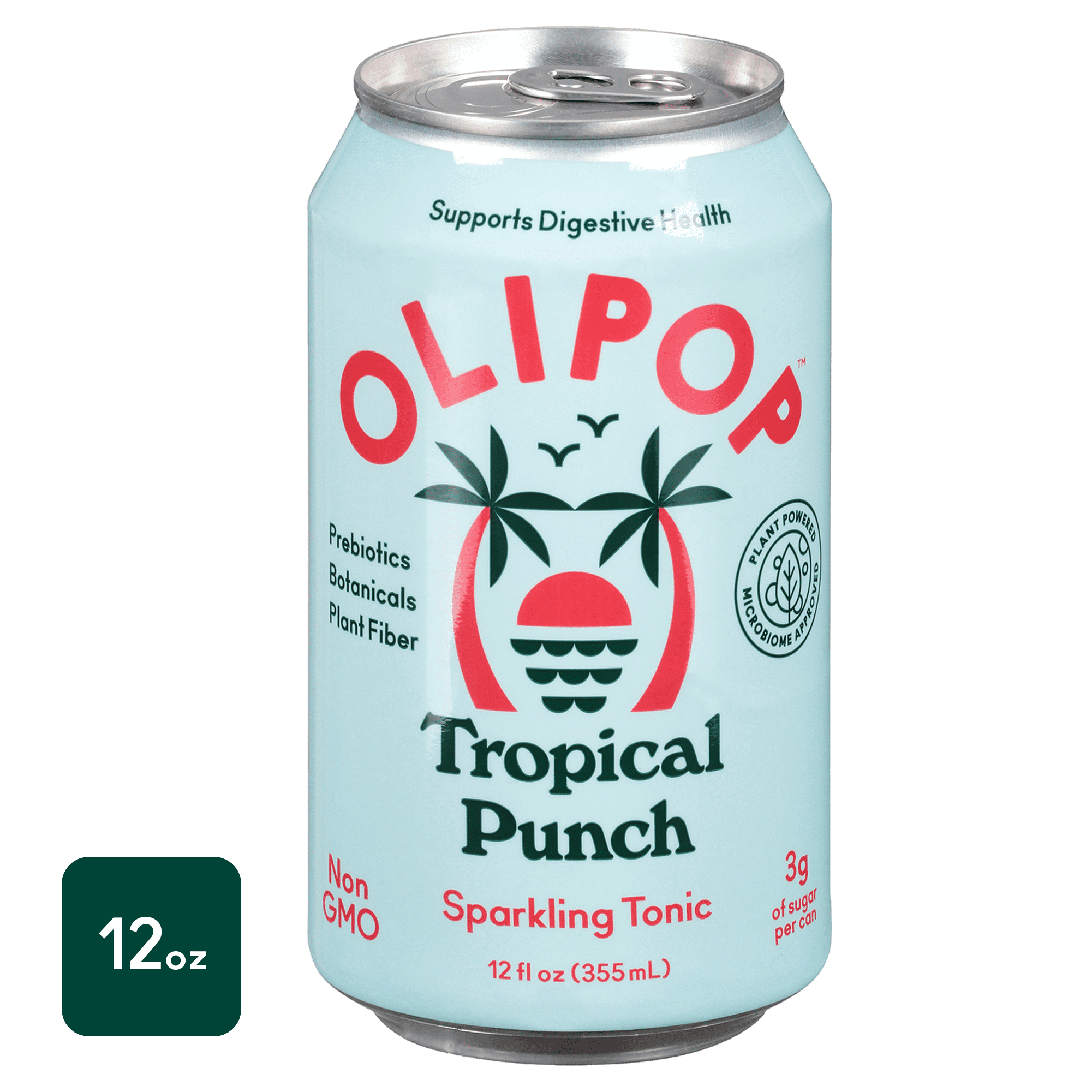 OLIPOP Tropical Punch Fruit Soft Drink with Pineapple, Healthy Soda, 12 ...
