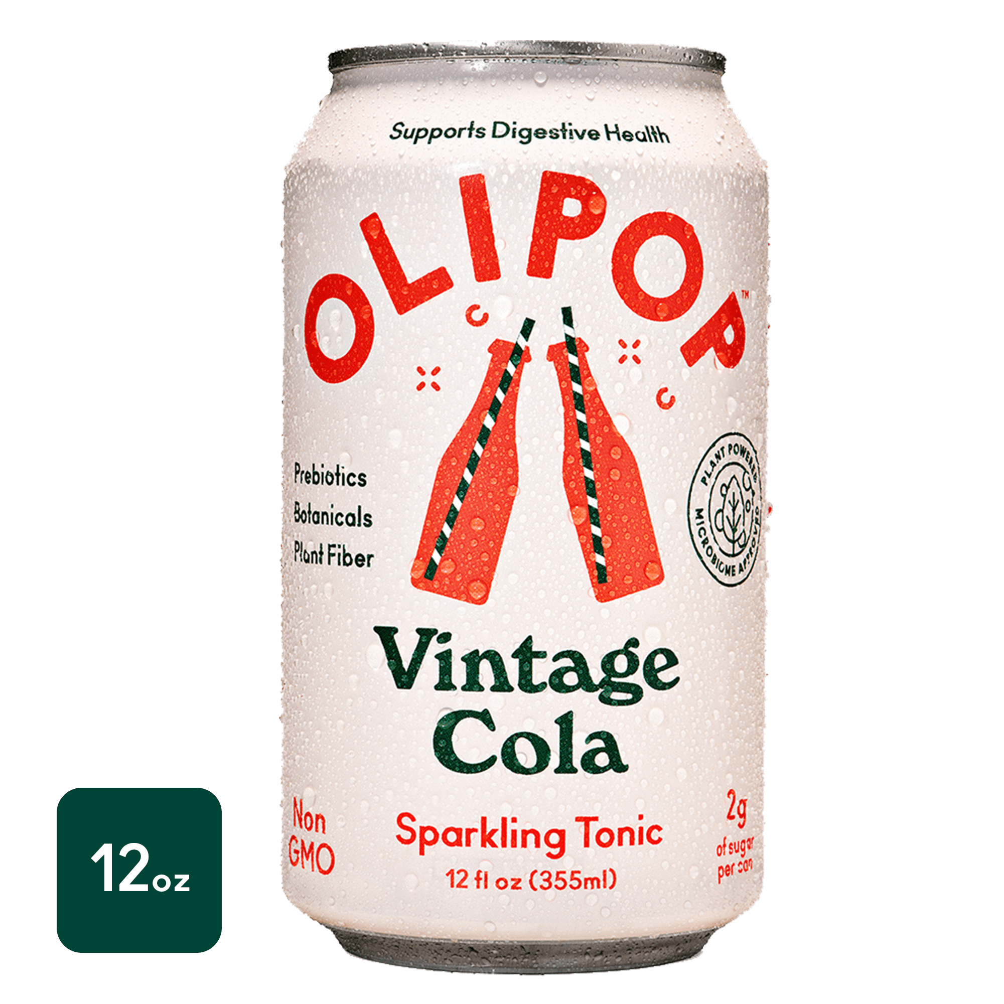 OLIPOP Prebiotic Soda, Vintage Cola Flavor, 12 fl oz - Walmart.com