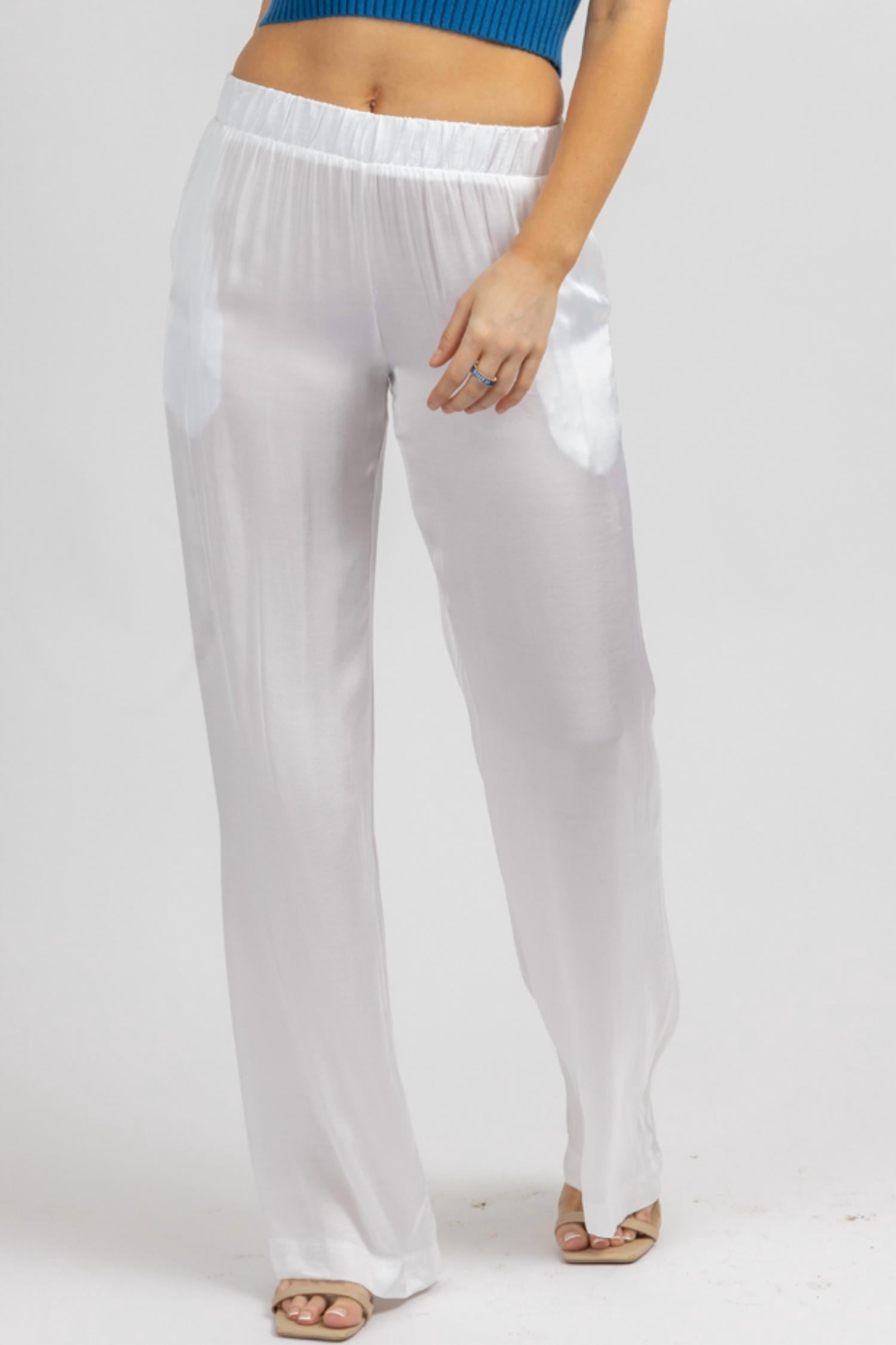 Olivaceous Satin Wide Leg Pant - Walmart.com
