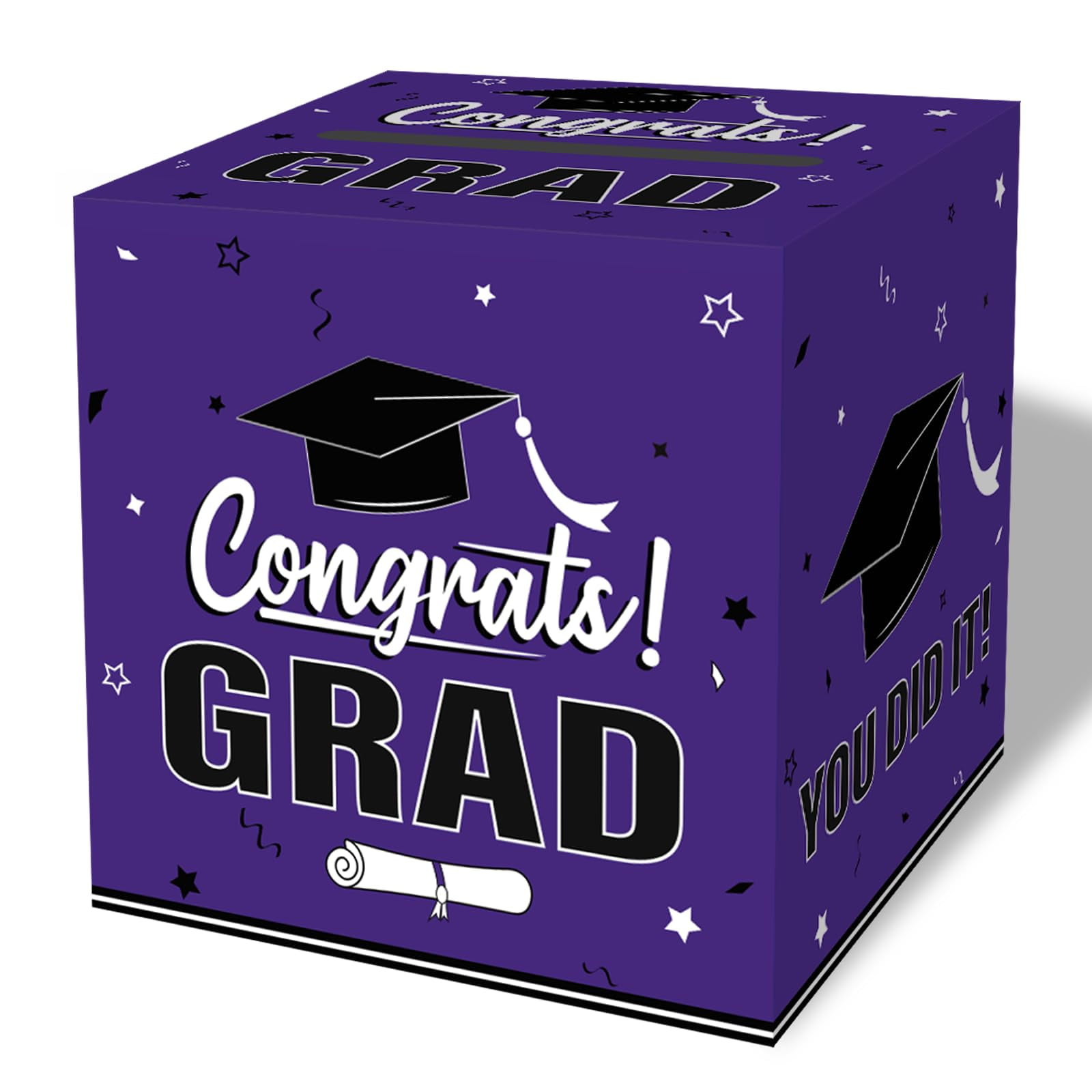OLIVBIN Graduation CardTRDN Box 2025, Purple Foldable Cardboard Card ...