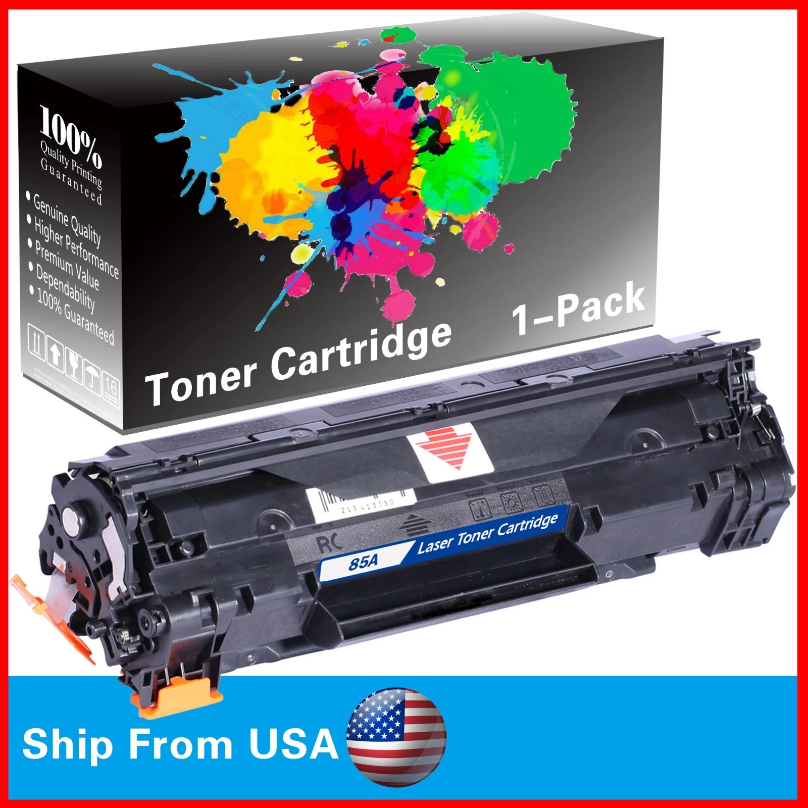 OLIVE- 1-Pack Of Black Ce285A 85A Toner Cartridge For Pro P1102W P1100 ...