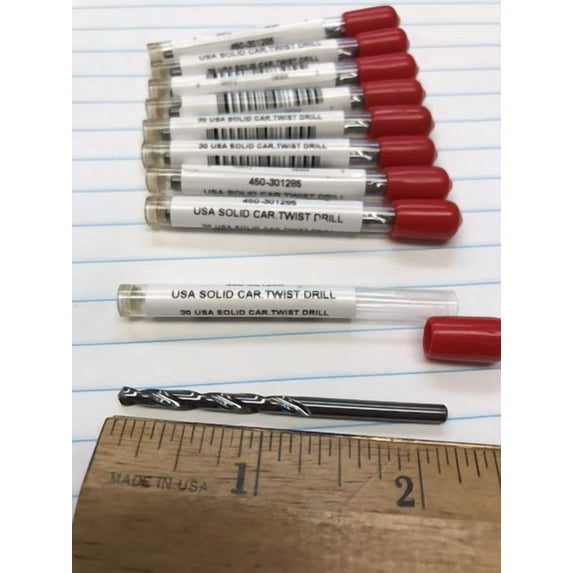 OLIVE- 1 Pc. #30 Solid Carbide Jobber Drill 118 Degree Split Point. Usa ...