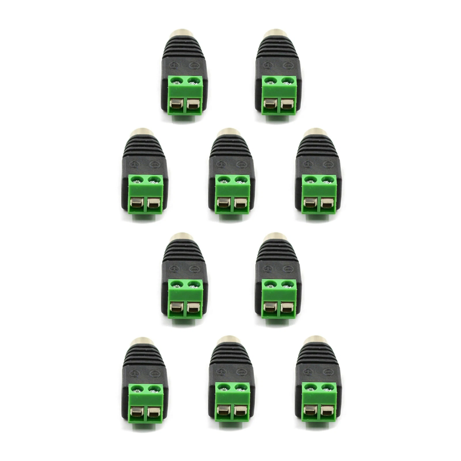 OLIVE- 10 Pcs Speaker Wire Cable To Audio Female Rca Connector Adapter ...