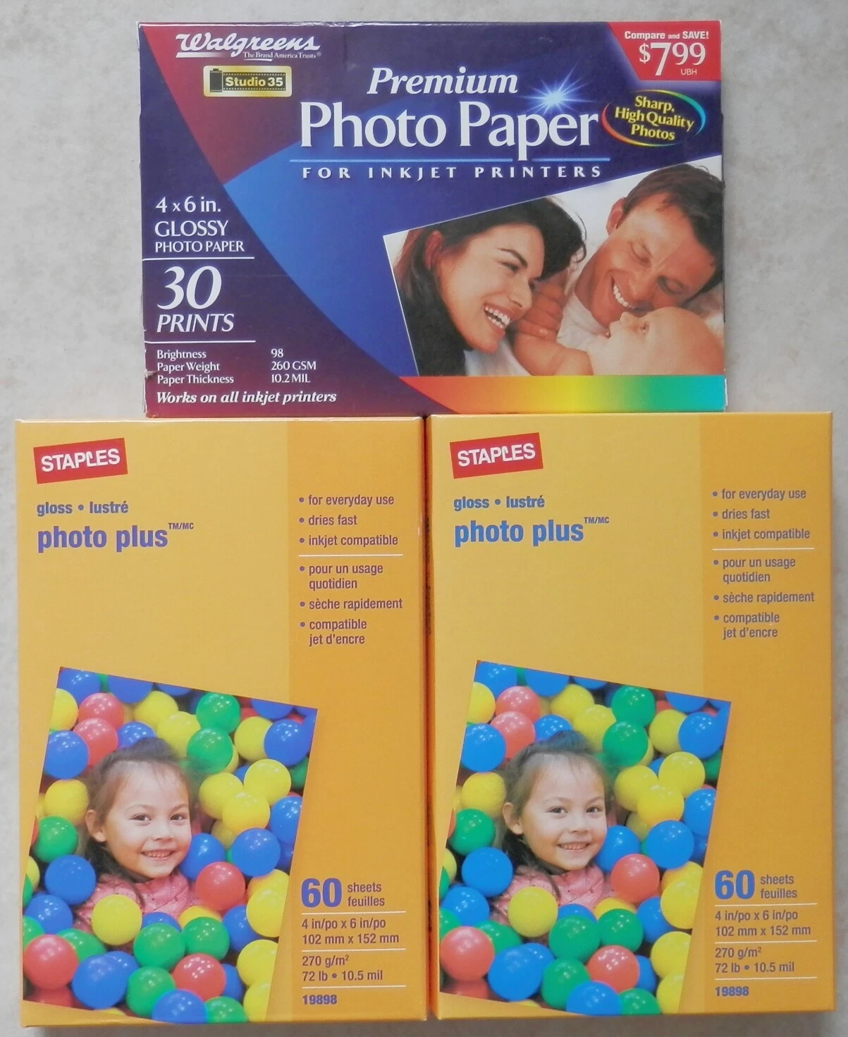 OLIVE- 150 Staples & Walgreens Gloss Photo Paper Sheets - 4 X 6 In For ...