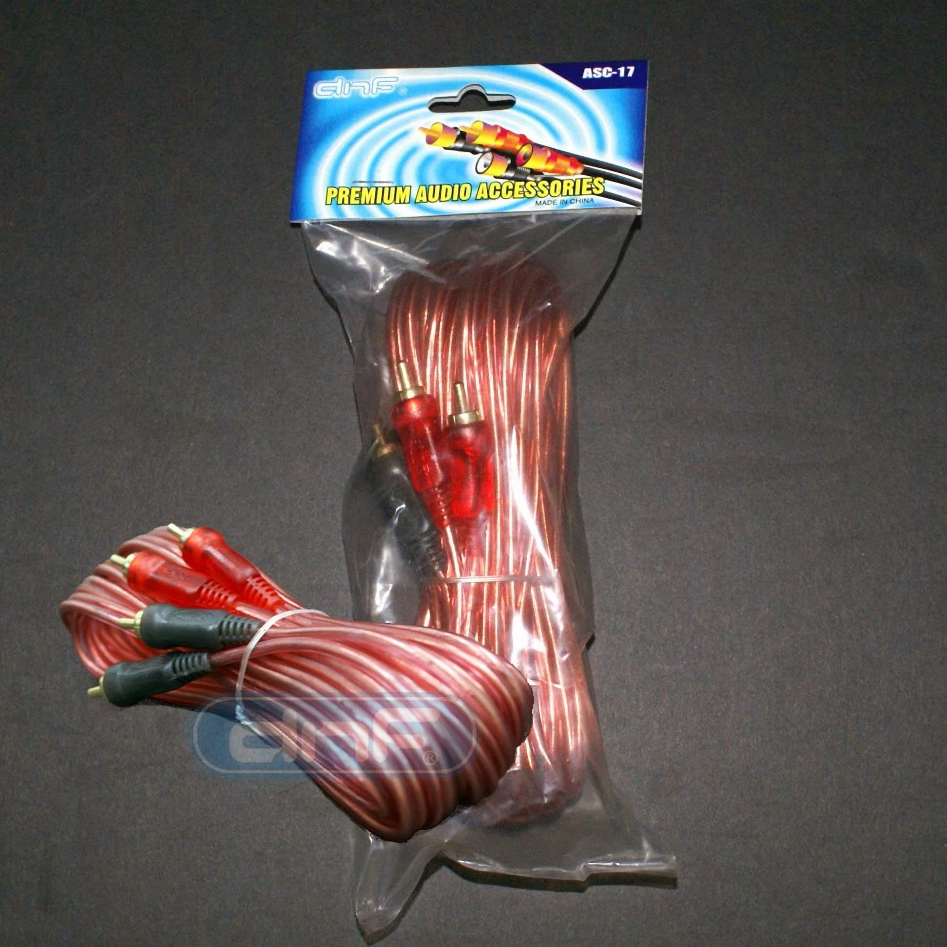 OLIVE- 17' Rca Cable 17 Feet Red Interconnect Cable Car Audio Wire Plug ...