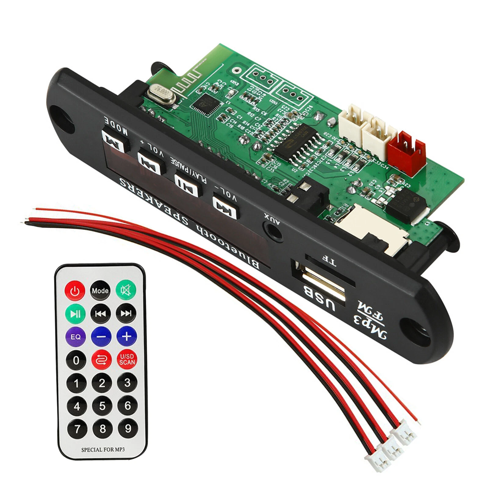 OLIVE- 2*25W Mp3 Decoder Board Bluetooth-5.0 For Car Fm Support Tf/Usb ...