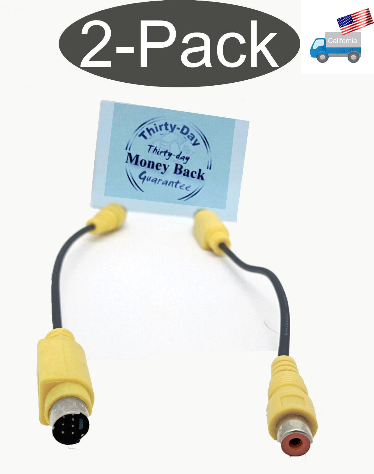 OLIVE- 2Pack: S-Video Mini Din 7Pin Male To Rca Female Av Composite Tv ...