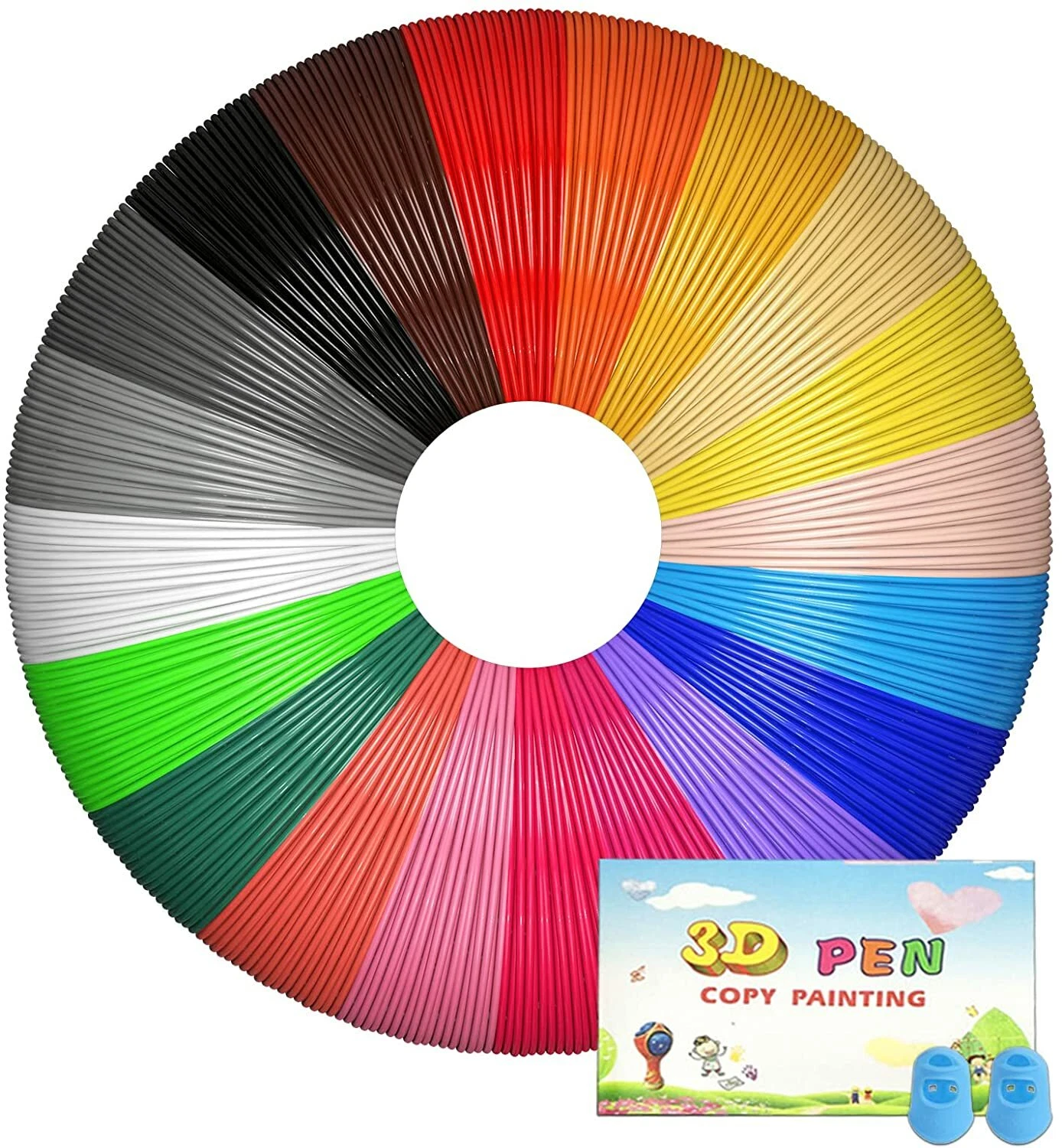 OLIVE- 3D Pen Filament Refills, 20 Colors 323 Feet For 3D Printer ...