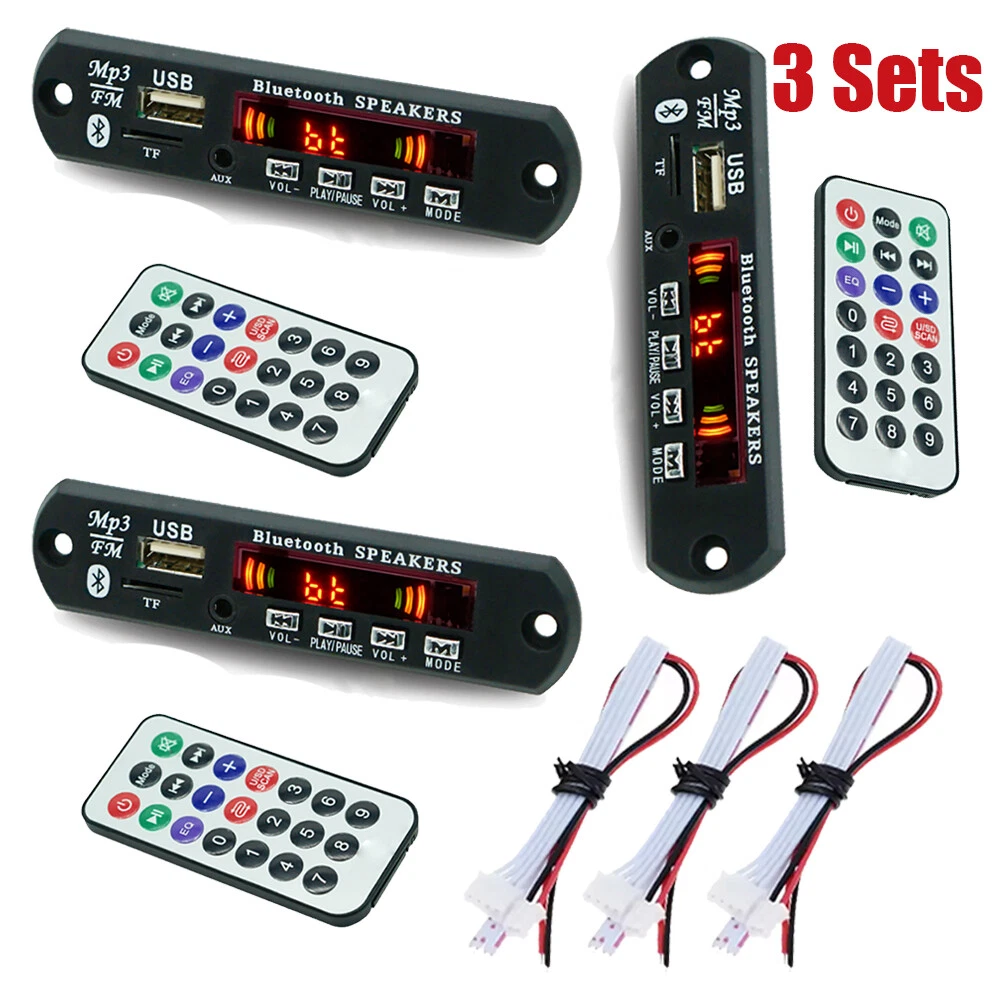 OLIVE- 3X Wireless Bluetooth Mp3 12V Wma Decoder Board Audio Module Usb ...