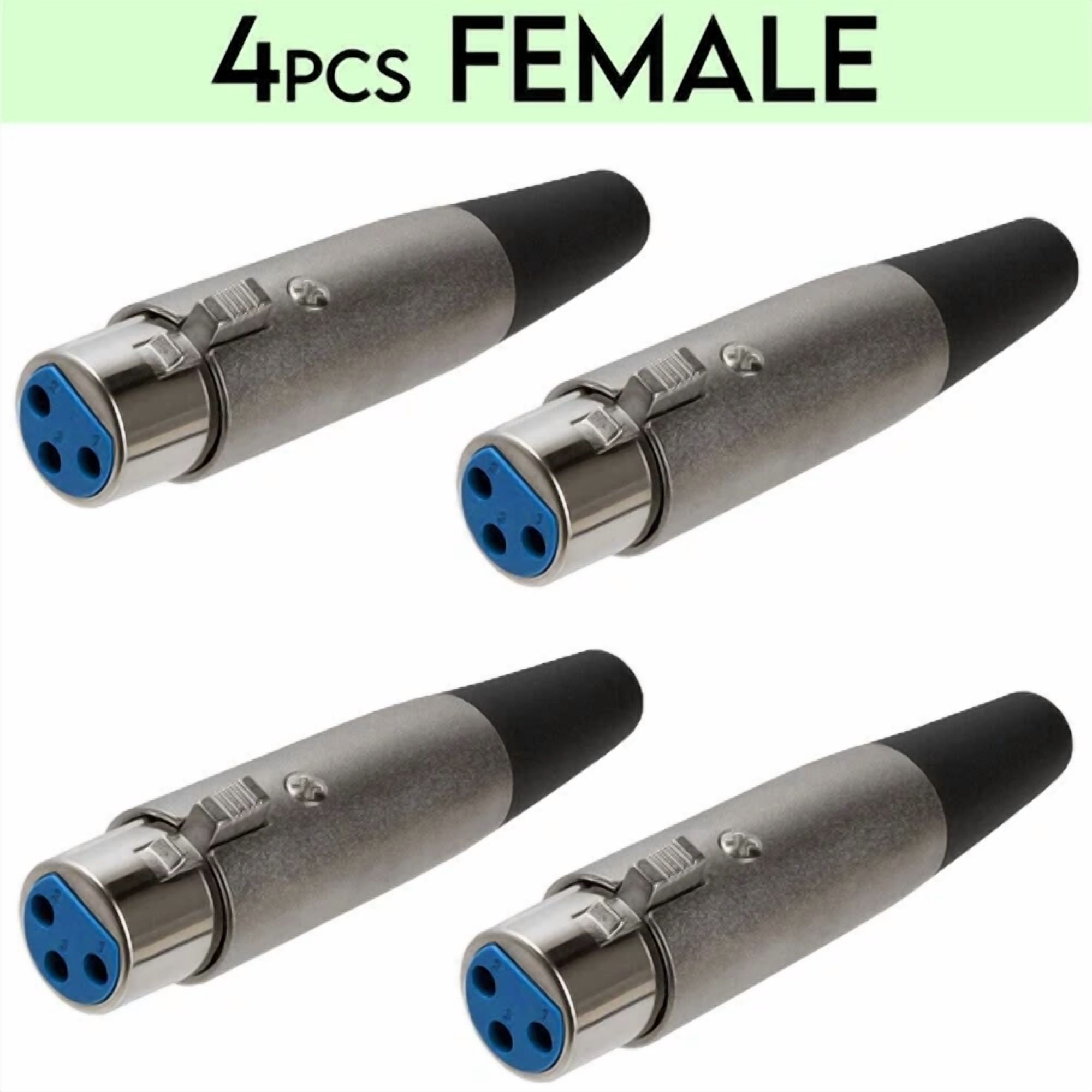 OLIVE- 4 Pack 3P Xlr Female Connector Microphone Adapter Mic Speaker ...