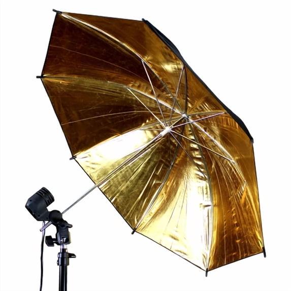 OLIVE- 43" Photo Umbrella Gold&Black Studio Flash Light Reflective ...
