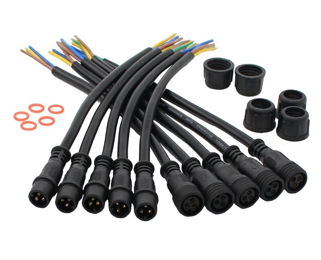 OLIVE- 5 Pairs Ip65 Waterproof Strips Led Cable Male/Female Connectors ...