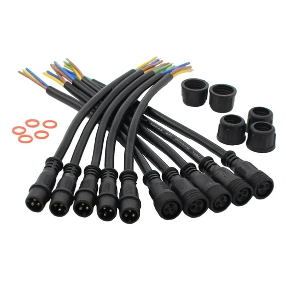 OLIVE- 5 Pairs Ip65 Waterproof Strips Led Cable Male/Female Connectors ...