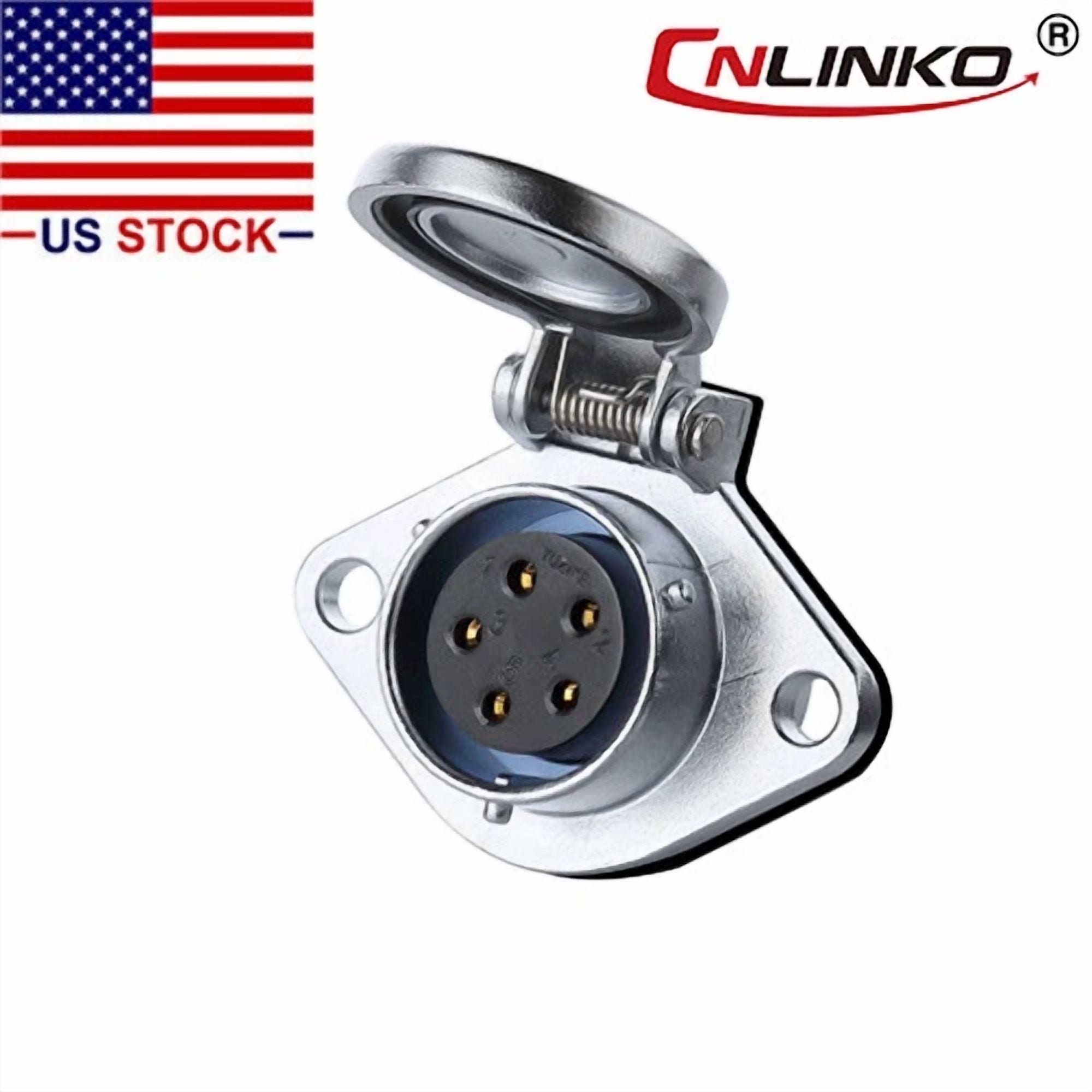 OLIVE- 5 Pin Power Signal Circular Connector Female Socket Waterproof ...