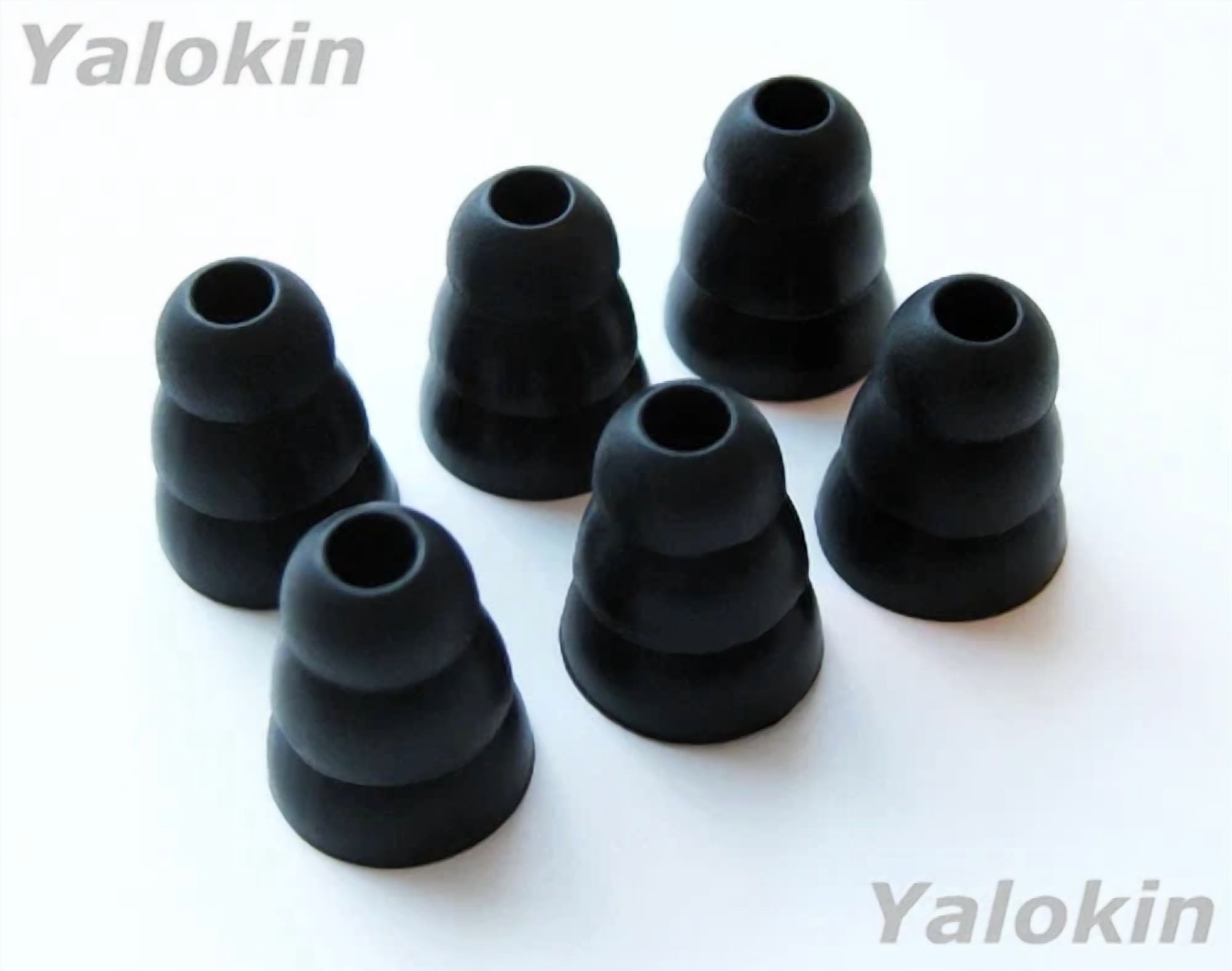 OLIVE- 6 Large Black Triple Flange Eartips For Sennheiser Momentum True ...