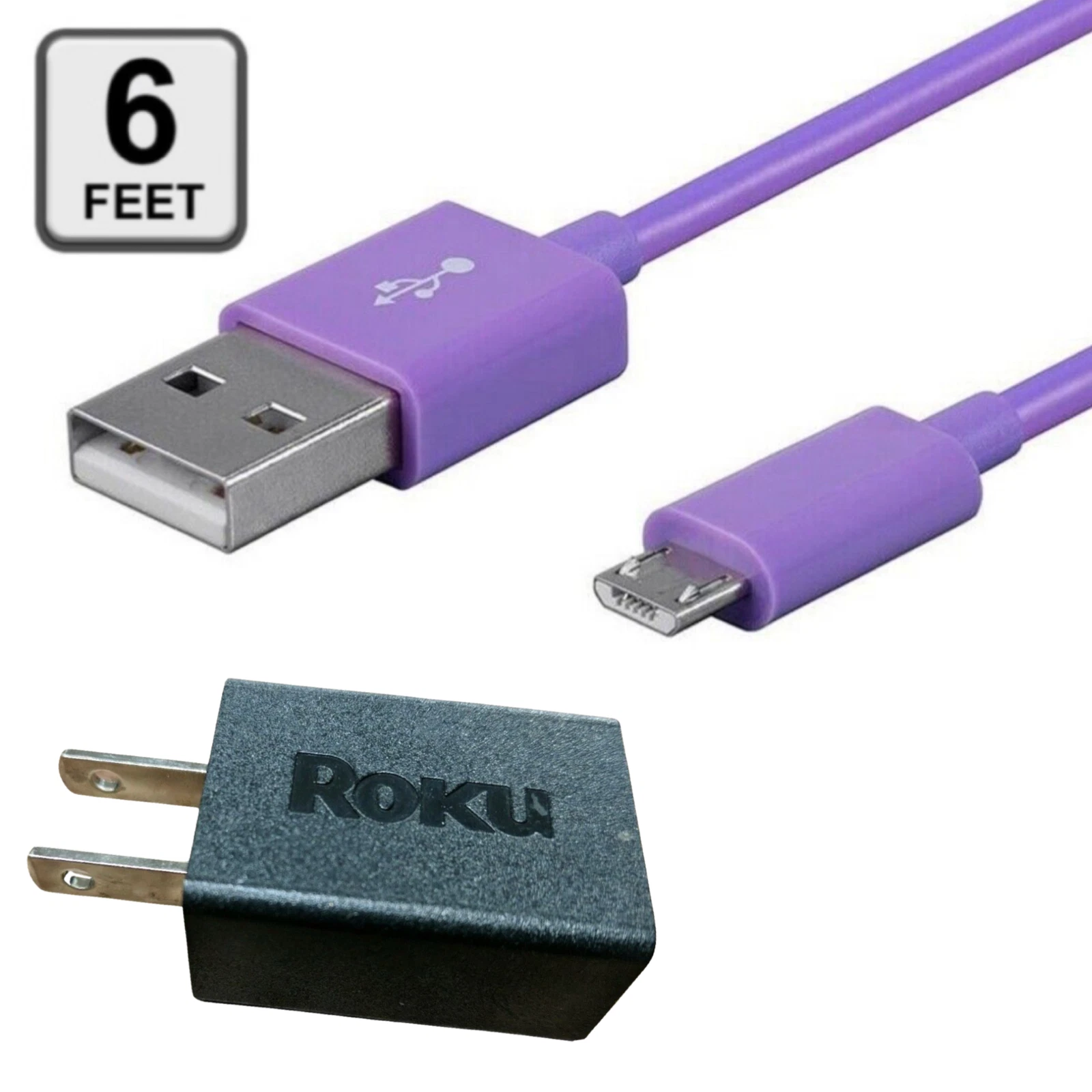 OLIVE- 6Ft Usb Power & Cable Kit For Roku Express 3941R 4K+ Hdr Cord ...