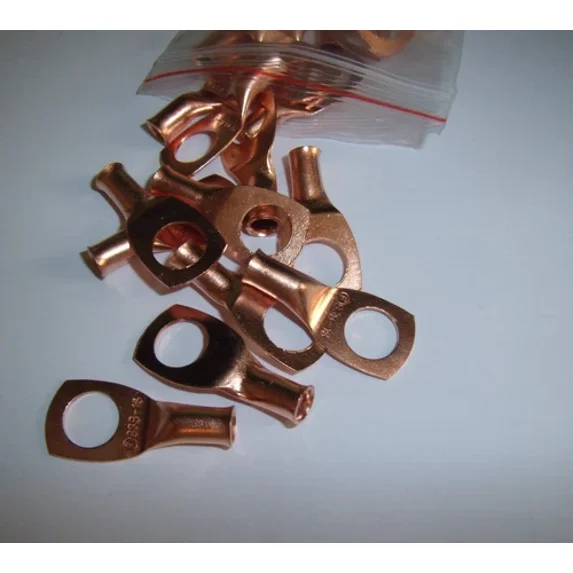 OLIVE- (8) Wire Ring Terminal Copper 8 Awg Gauge 3/8" Connectors Car ...