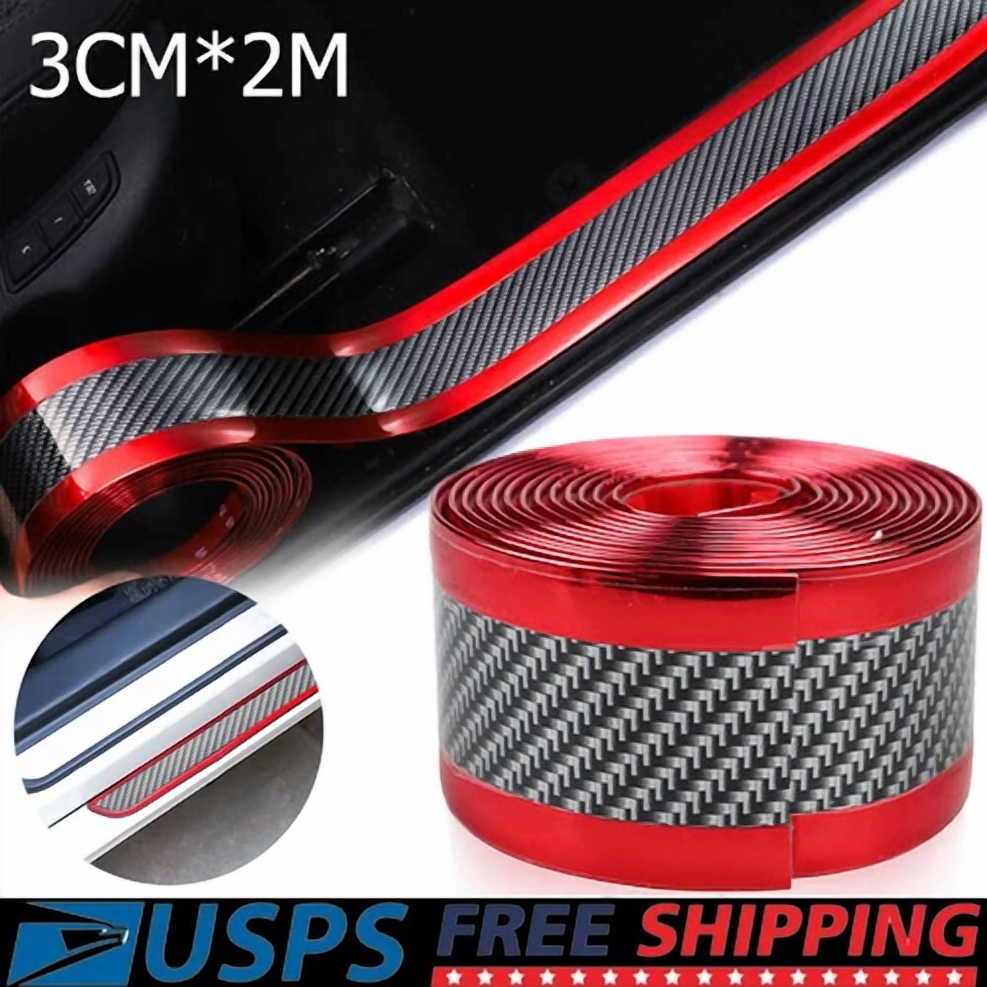 OLIVE- Accessories Carbon Fiber Vinyl Car Door Sill Scuff Cover Plate ...