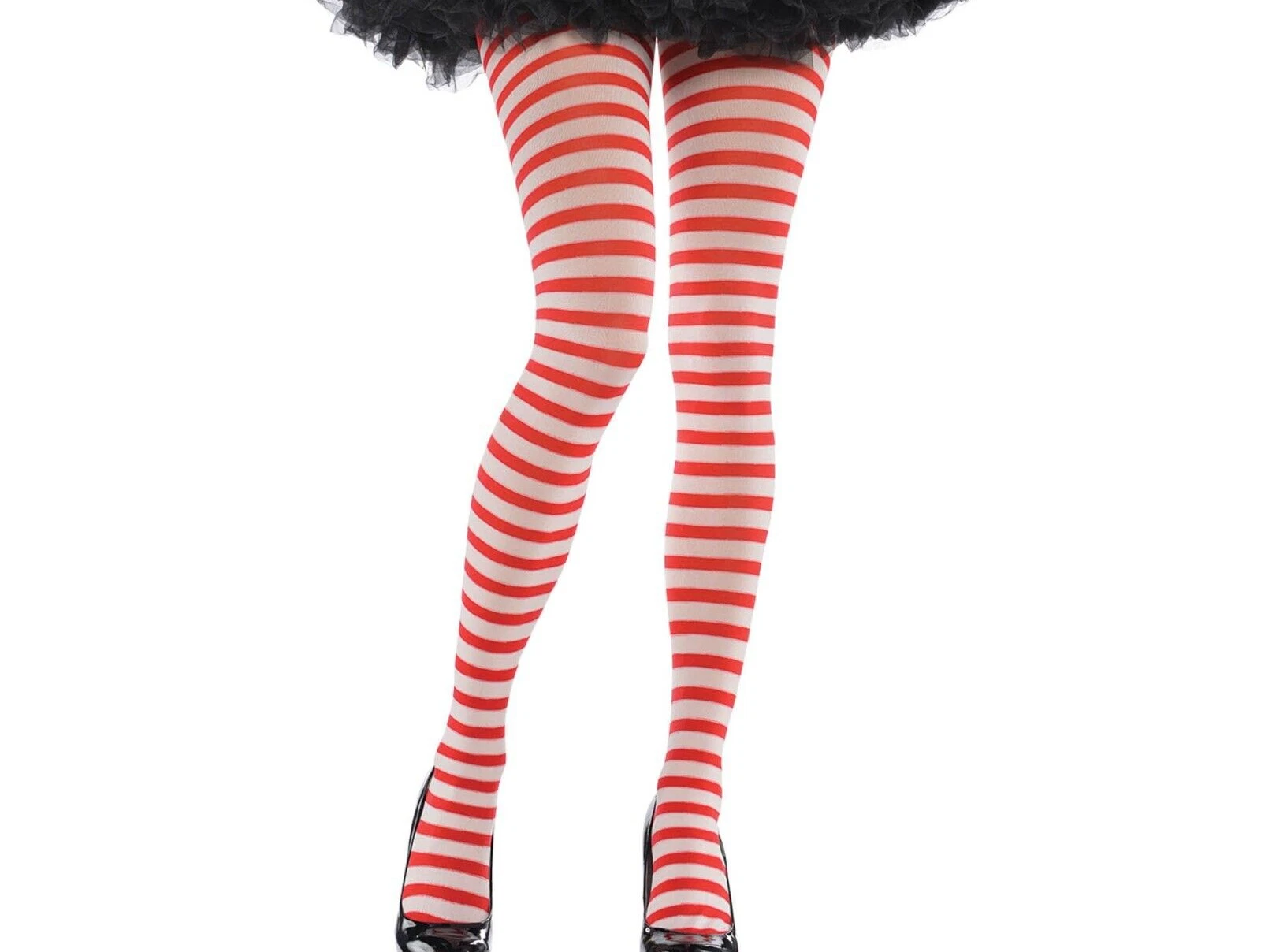 OLIVE- Adult Red White Striped Tights Raggedy Ann Rag Doll Pirate Fairy ...