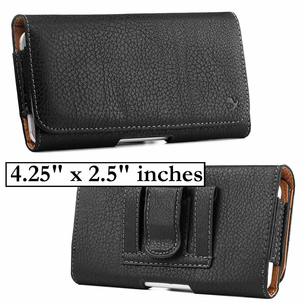OLIVE- Any Flip Phones Size At 4.25" X 2.5" - Black Pouch Holder Belt ...