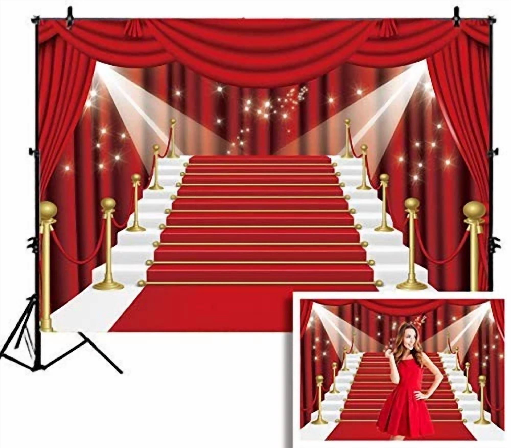OLIVE- Binqoo 7X5Ft Red Curtain Backdrop Prom Large Red Carpet Movie ...