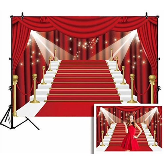 OLIVE- Binqoo 7X5Ft Red Curtain Backdrop Prom Large Red Carpet Movie ...