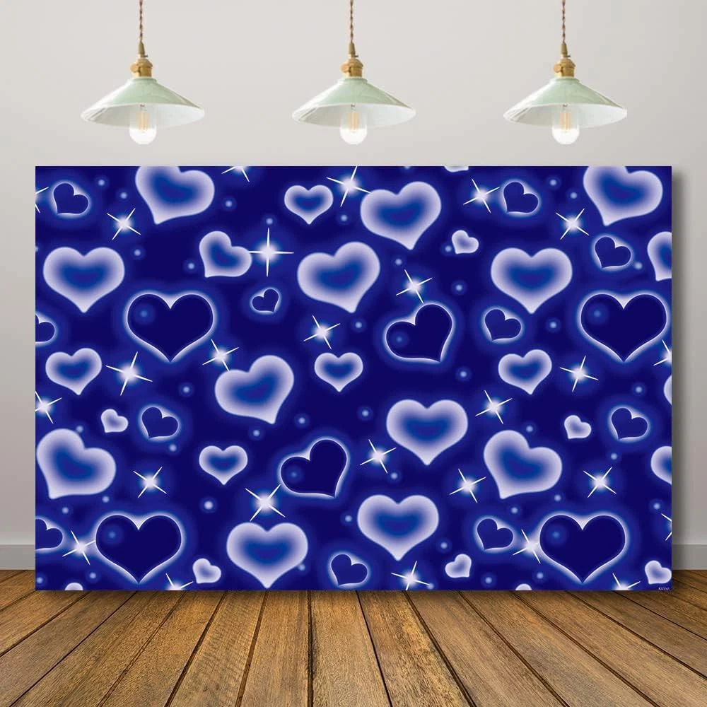 OLIVE- Blue Hearts Photography Backdrop Early 2000S Photo Background ...