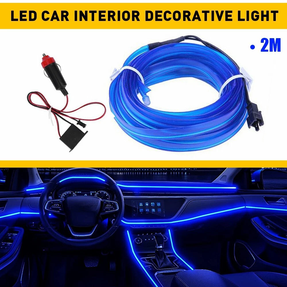 OLIVE- Blue Led Car Interior Decorative Atmosphere Wire Strip Light ...