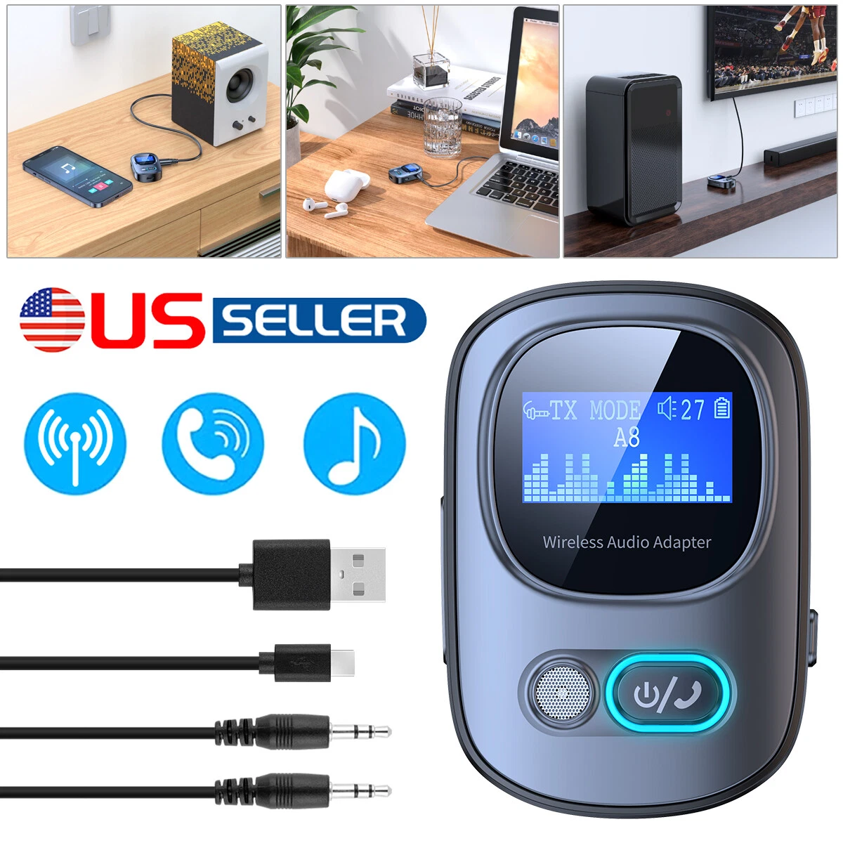 OLIVE- Bluetooth 5.3 Usb Wireless Transmitter Portable Receiver Audio ...