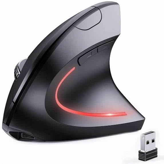 OLIVE- Bluetooth And 2.4G (2-In-1) Rechargeable Wireless Mouse, Ergonomic Vertical D ...