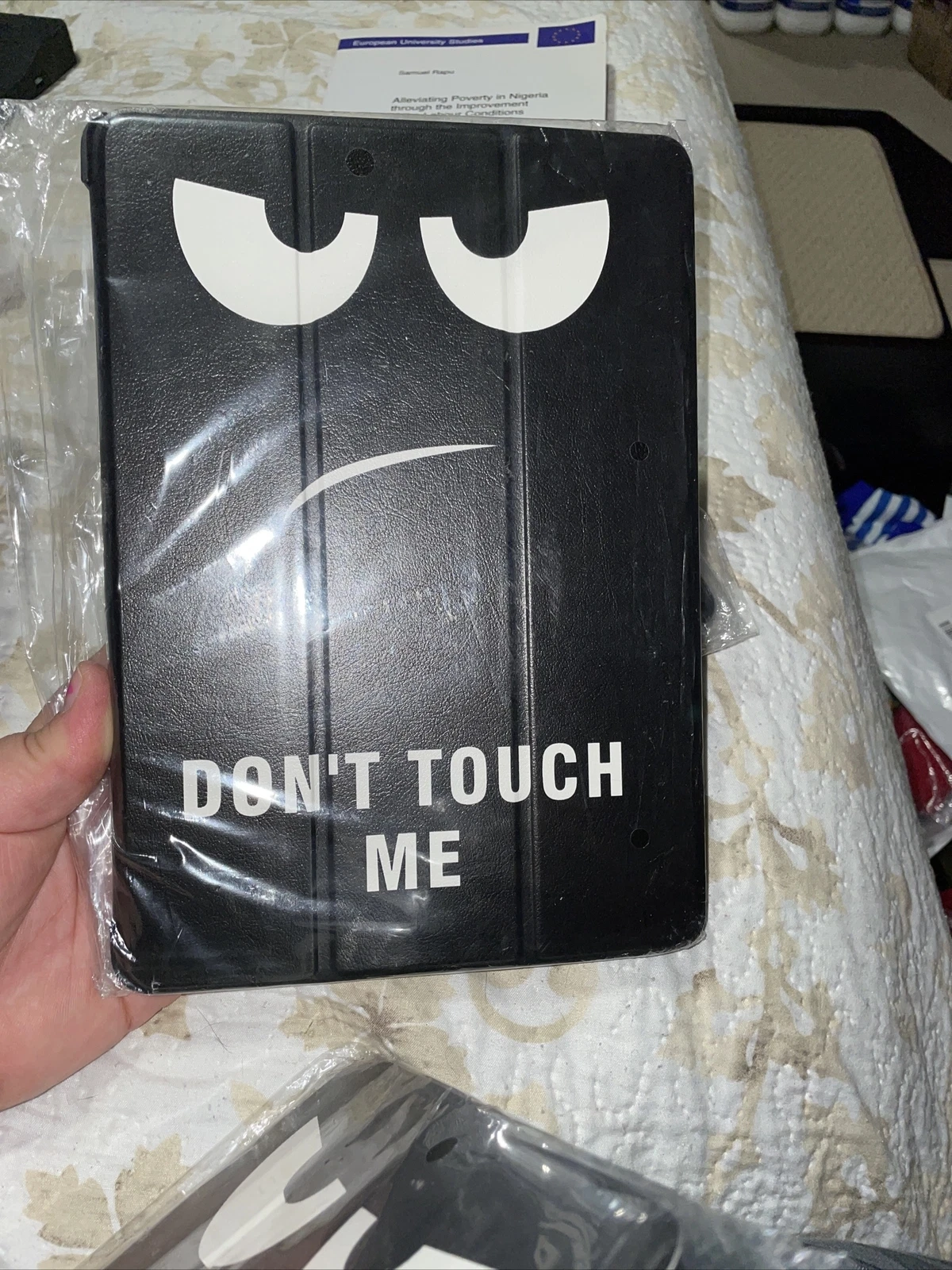 OLIVE- Case Cover Smart Sleep Wake Trifold Don’T Touch Me For Ipad 10.2 ...