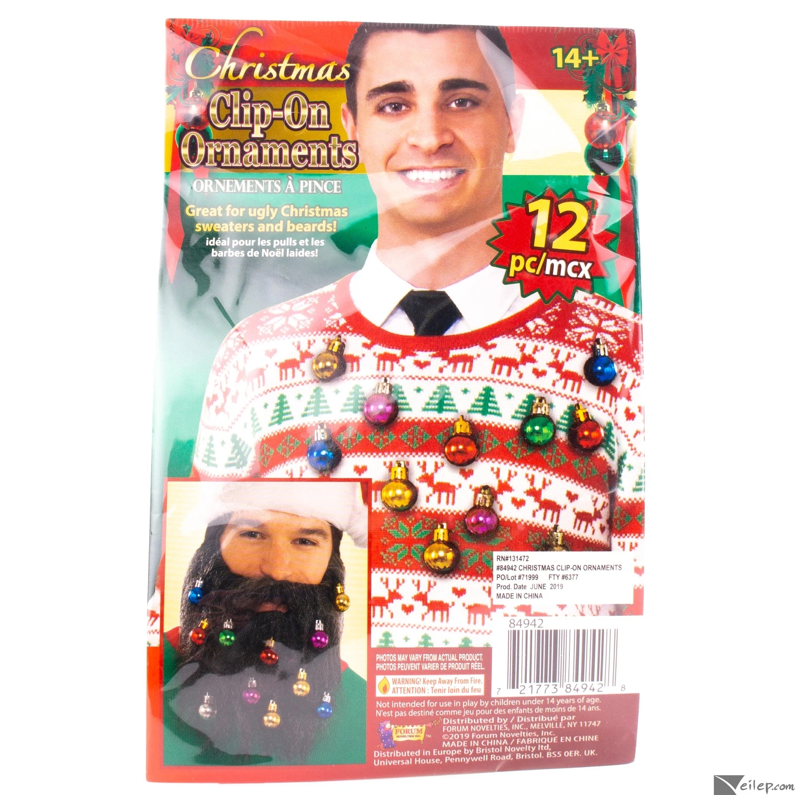 OLIVE- Clip-On 1" Christmas Sweater Or Beard Party Costume Tree ...