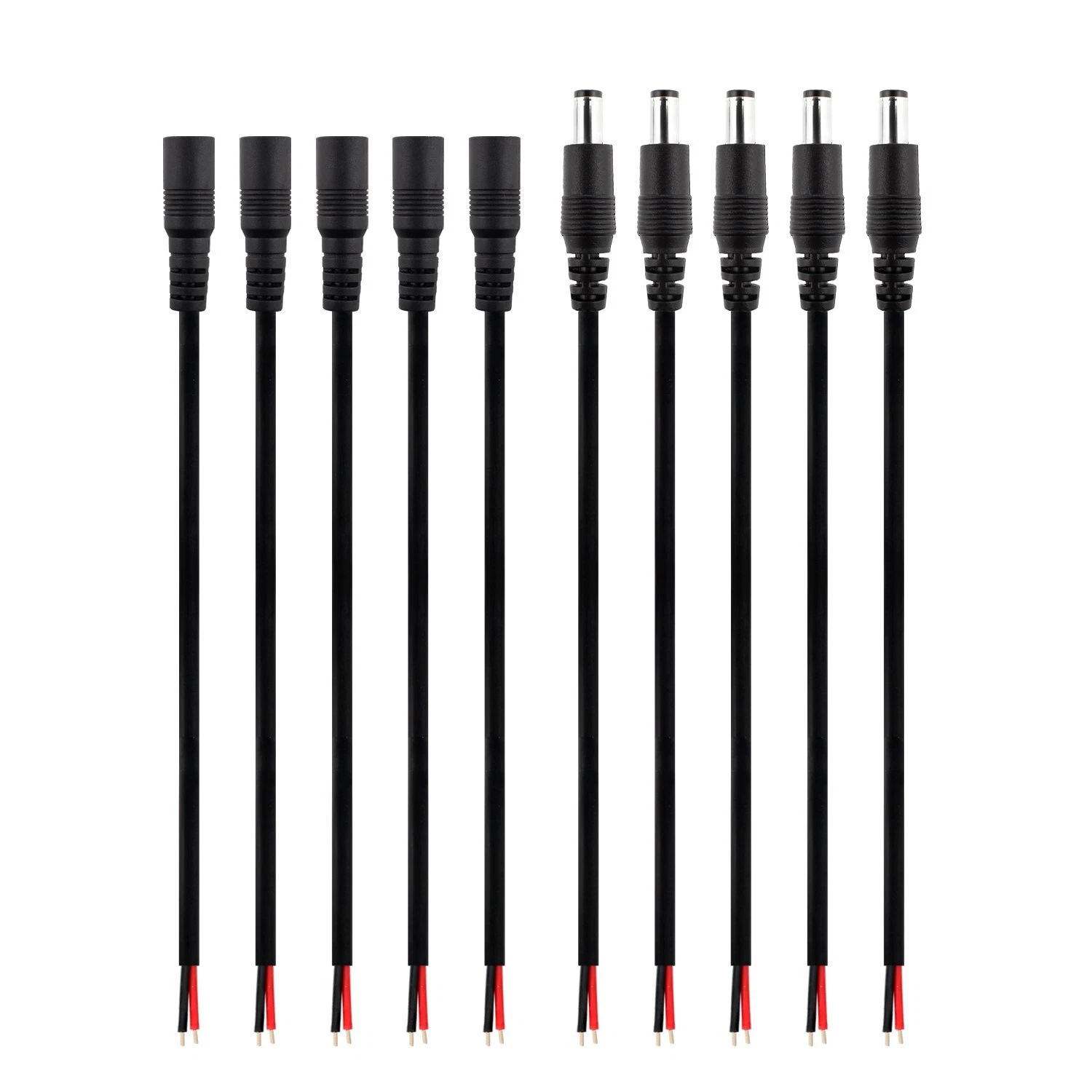 OLIVE- Dc Barrel Power Plug Pigtail Cable 2.1 X 5.5 Mm Male Female Jack ...